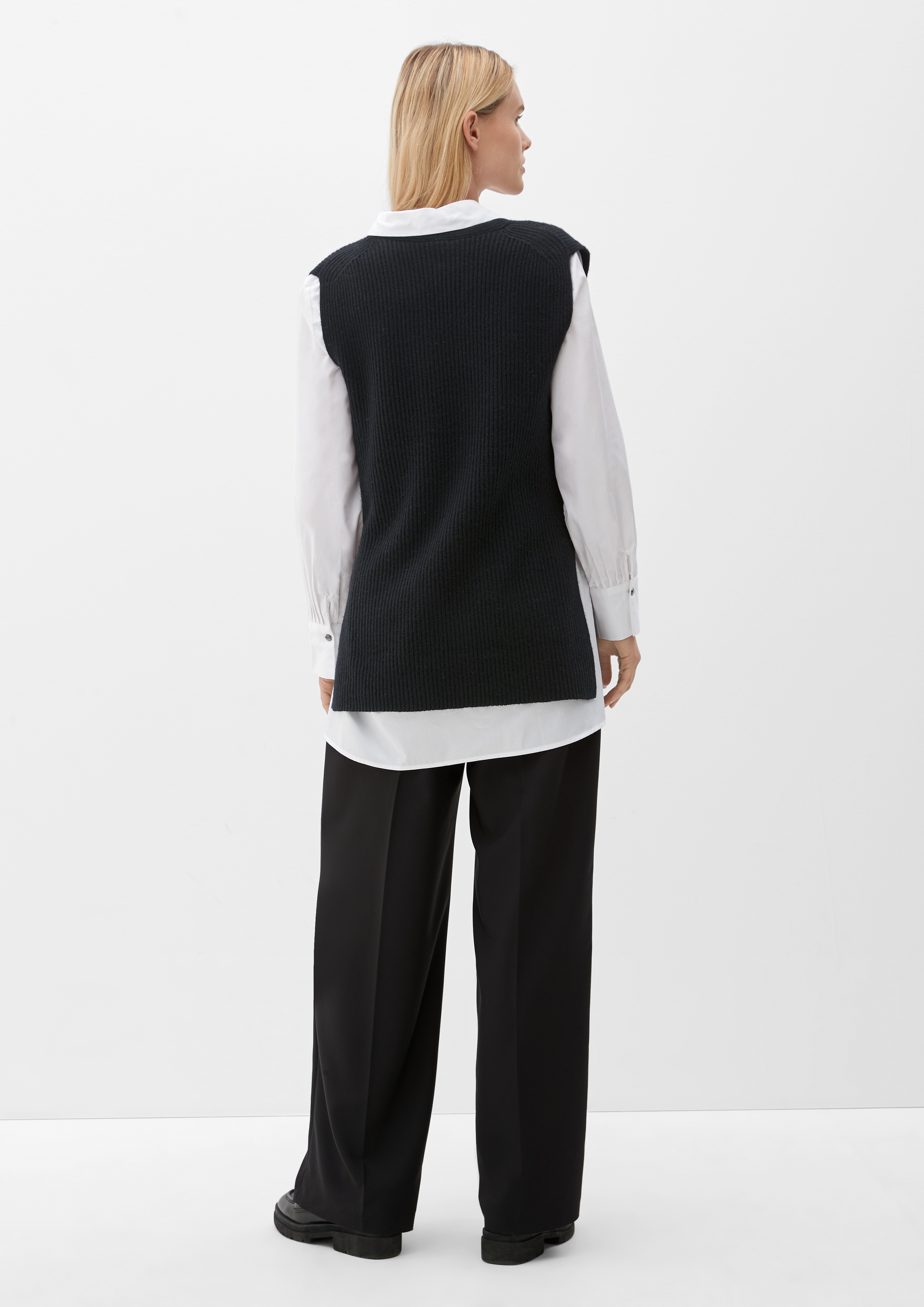 Strickpullunder aus Wollmix - schwarz | s.Oliver