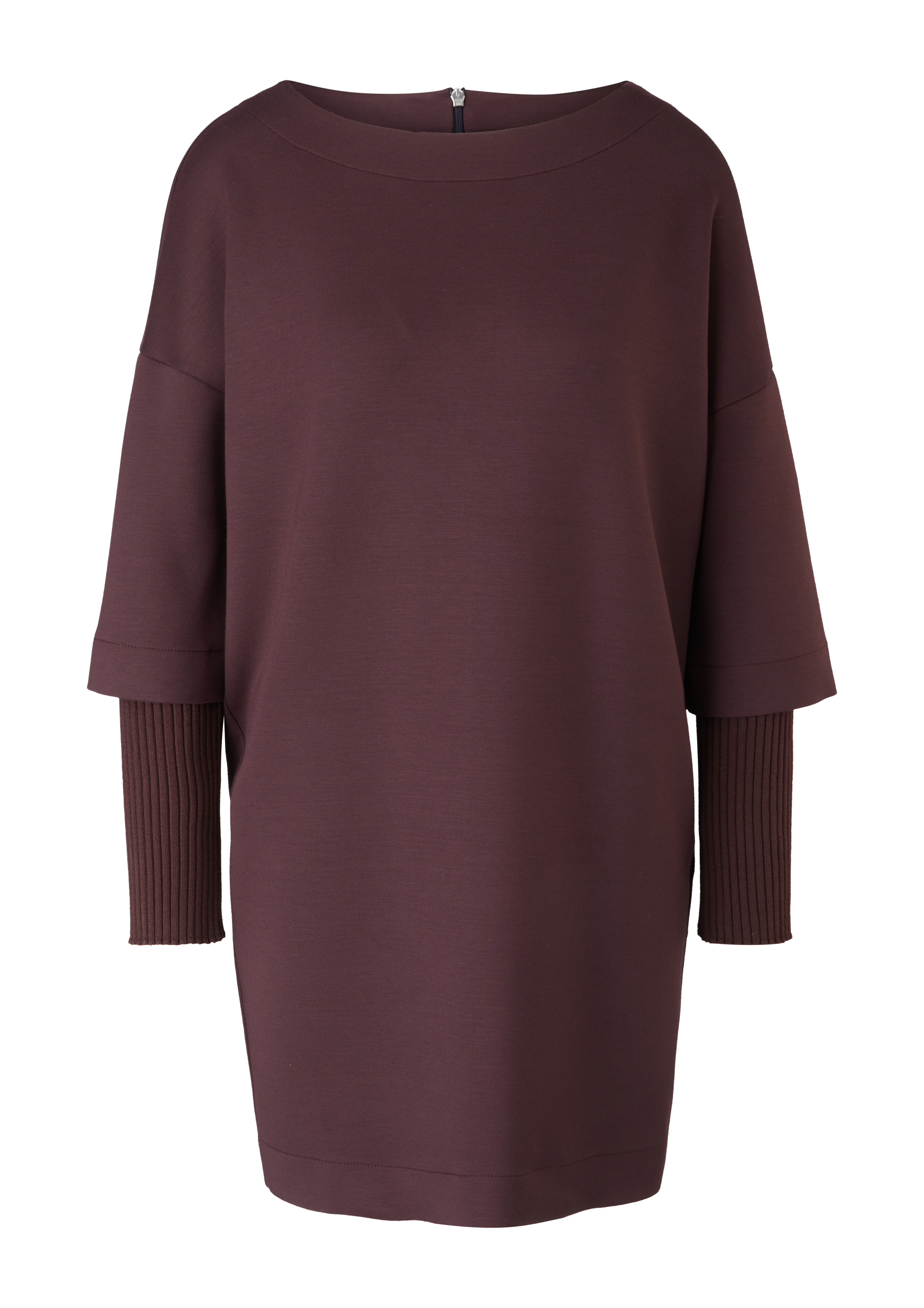 Sweatshirt dress with ribbed sleeves - purple | s.Oliver