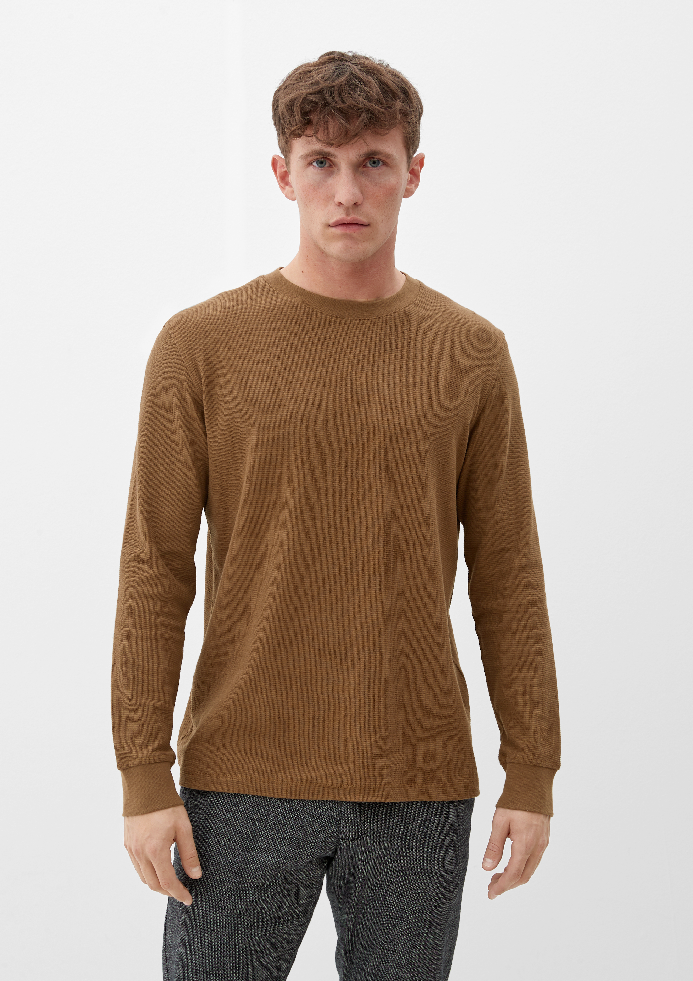 Majica dugih rukava s teksturiranim uzorkom - ecru | s.Oliver