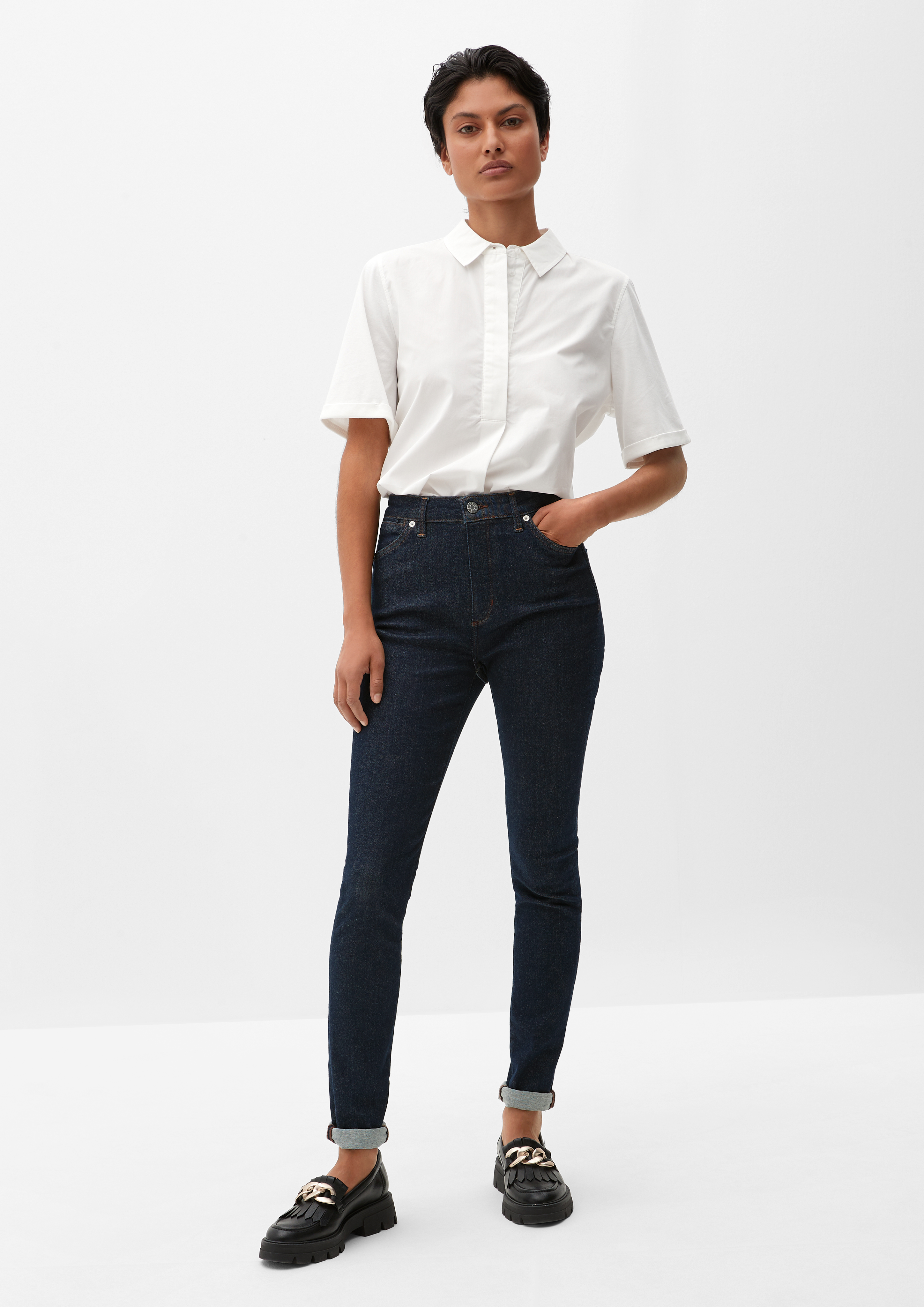 Skinny fit: jeans with a garment wash - light blue | s.Oliver