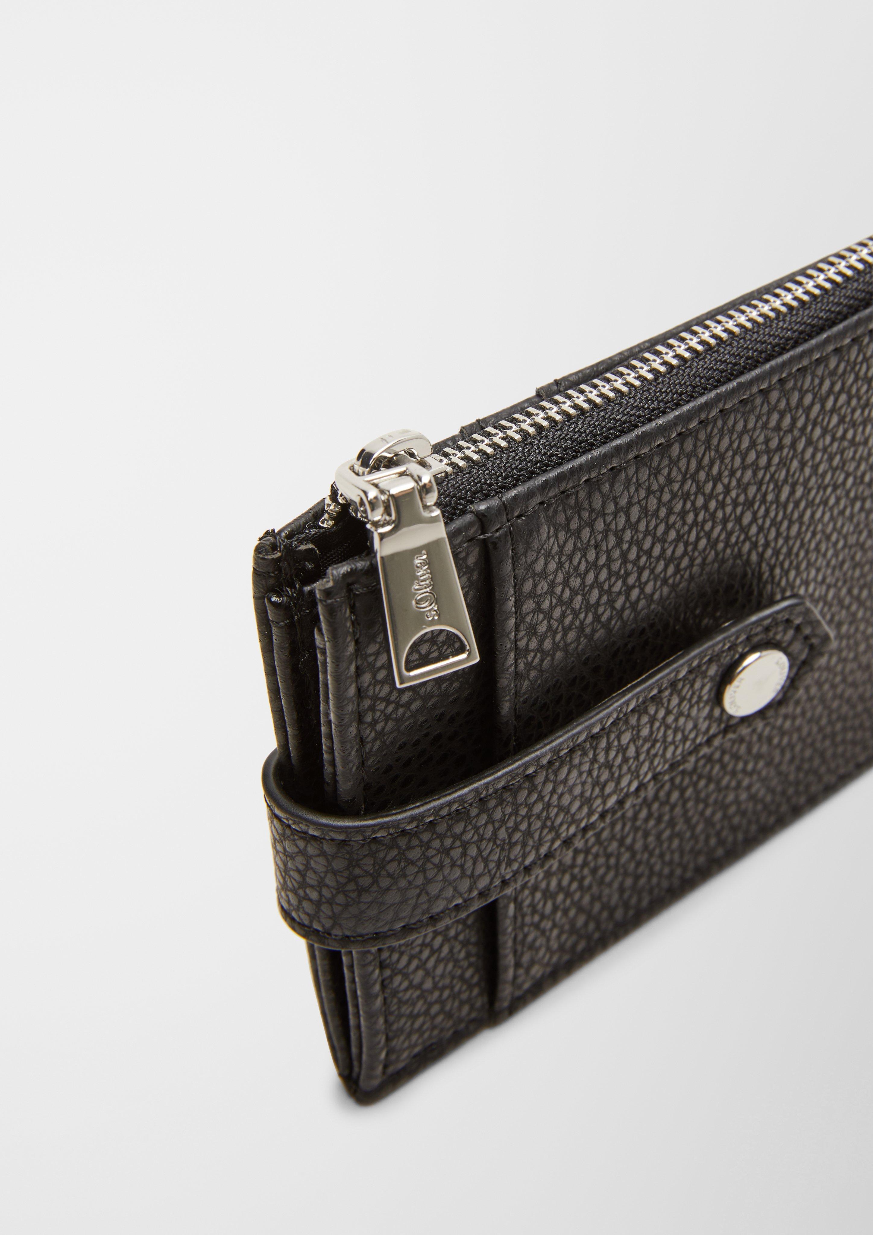 Mini-Portemonnaie in Leder-Optik - schwarz | s.Oliver