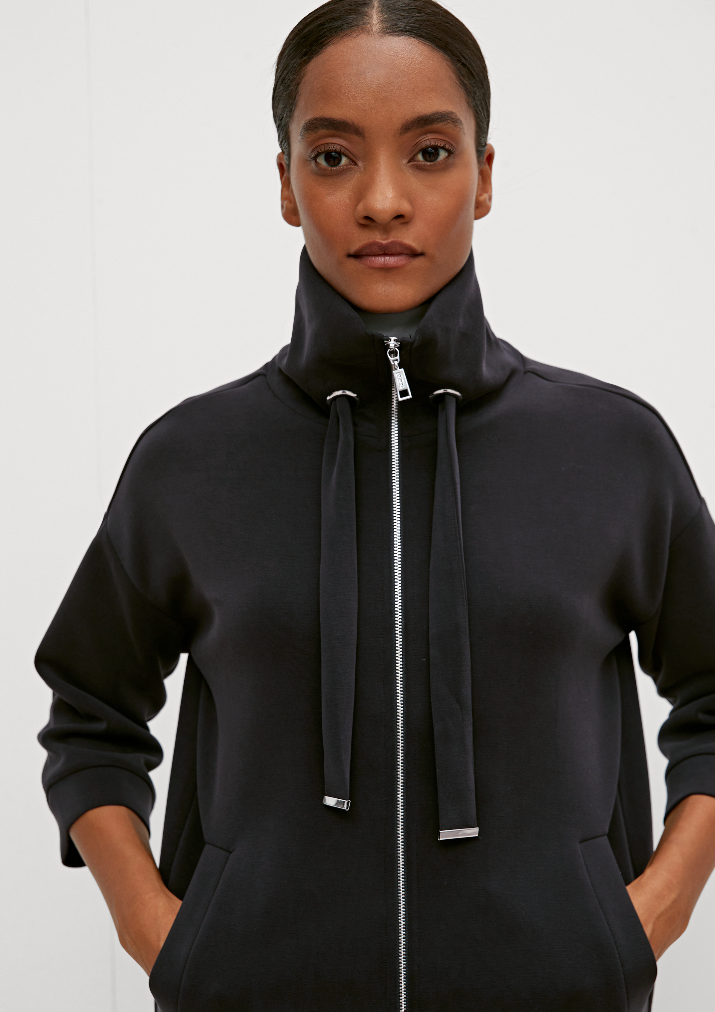 Scuba jacket in stretch modal - Black | SCAYLE