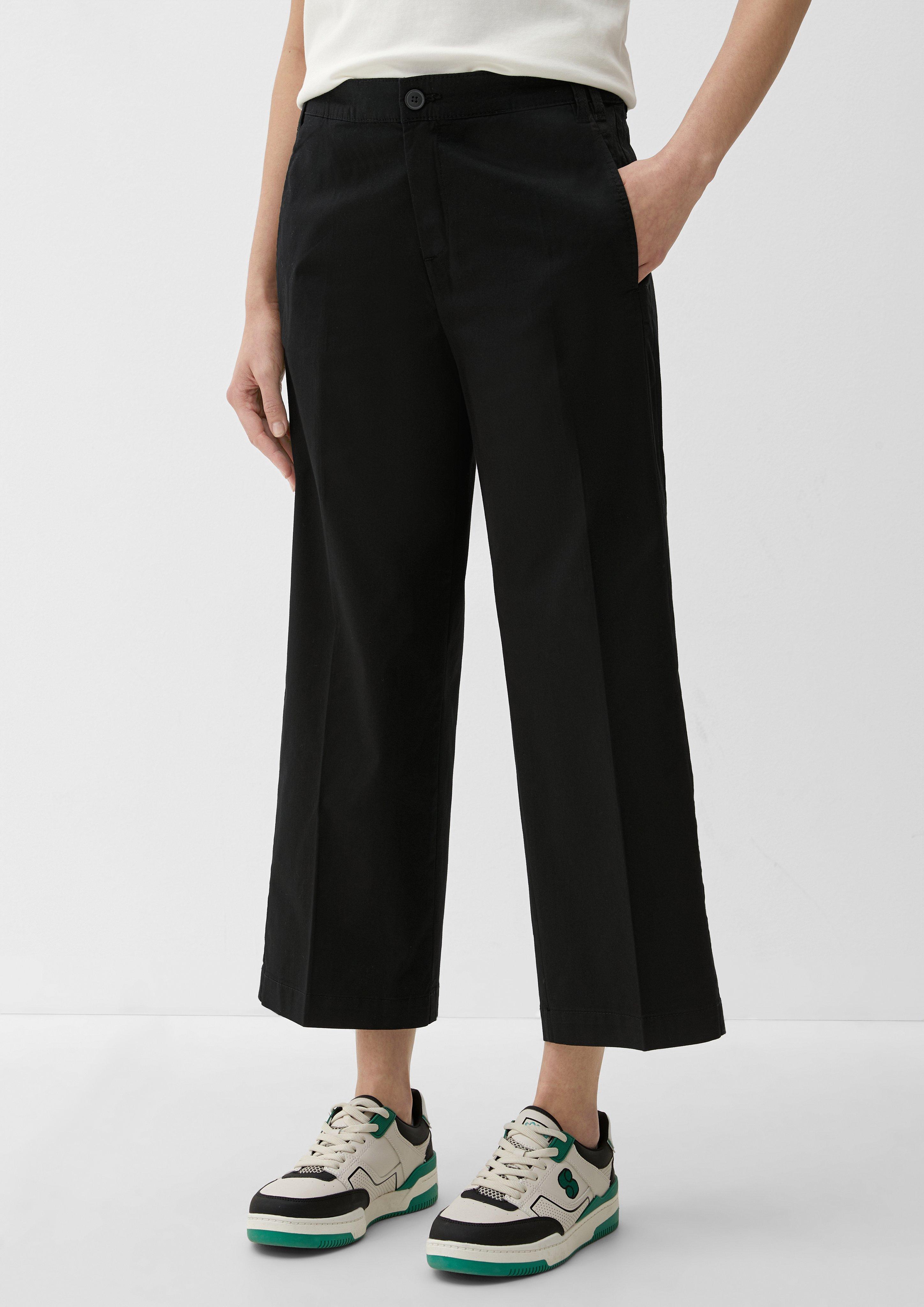 Regular fit: culottes with a high-rise waistband - black | s.Oliver