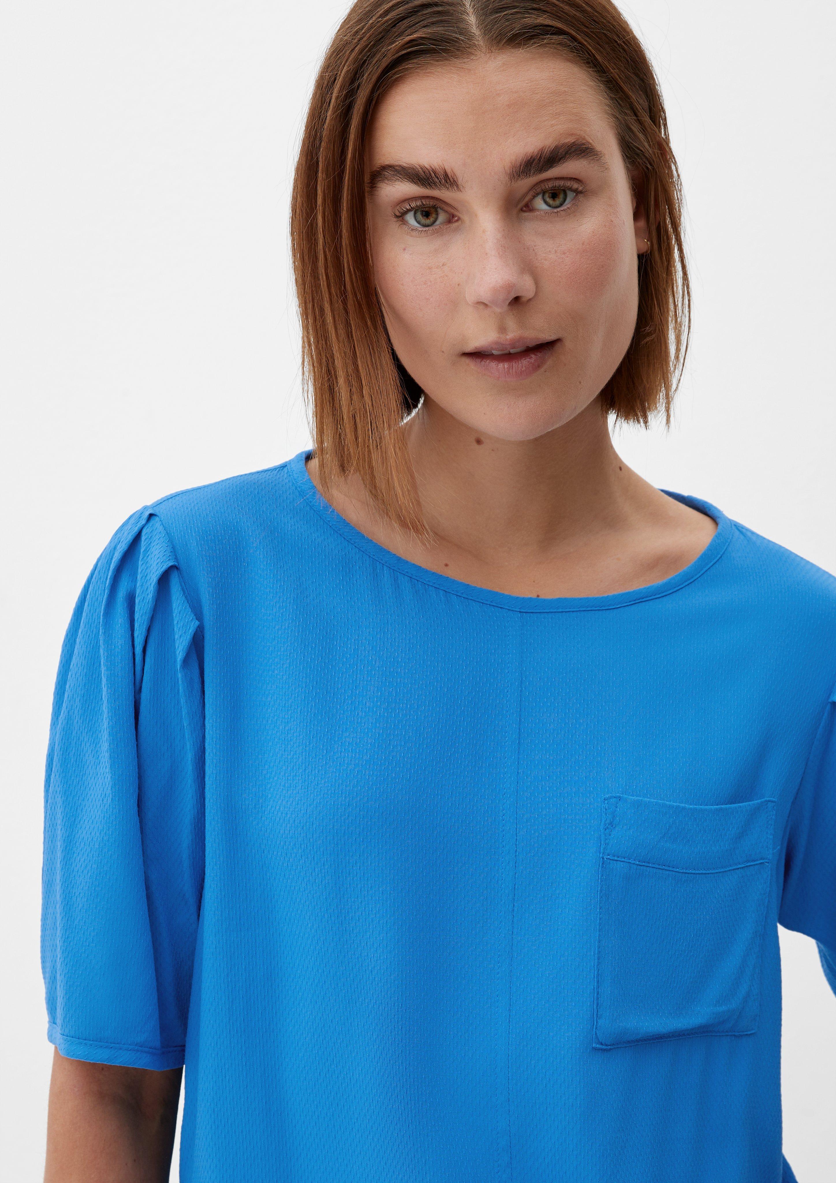 T-shirt with a dobby texture - royal blue | s.Oliver