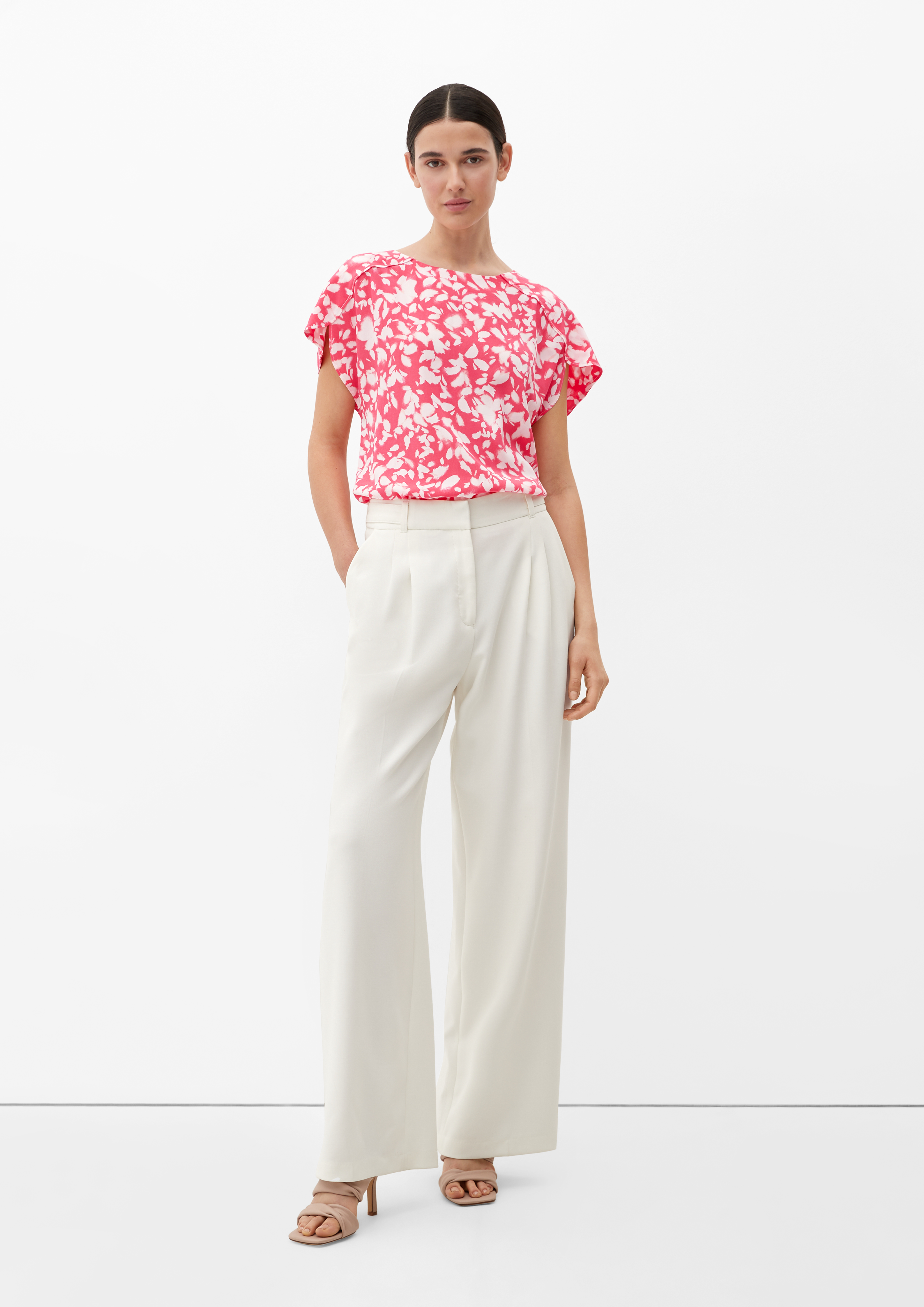 Patterned blouse in a loose fit - pink | s.Oliver