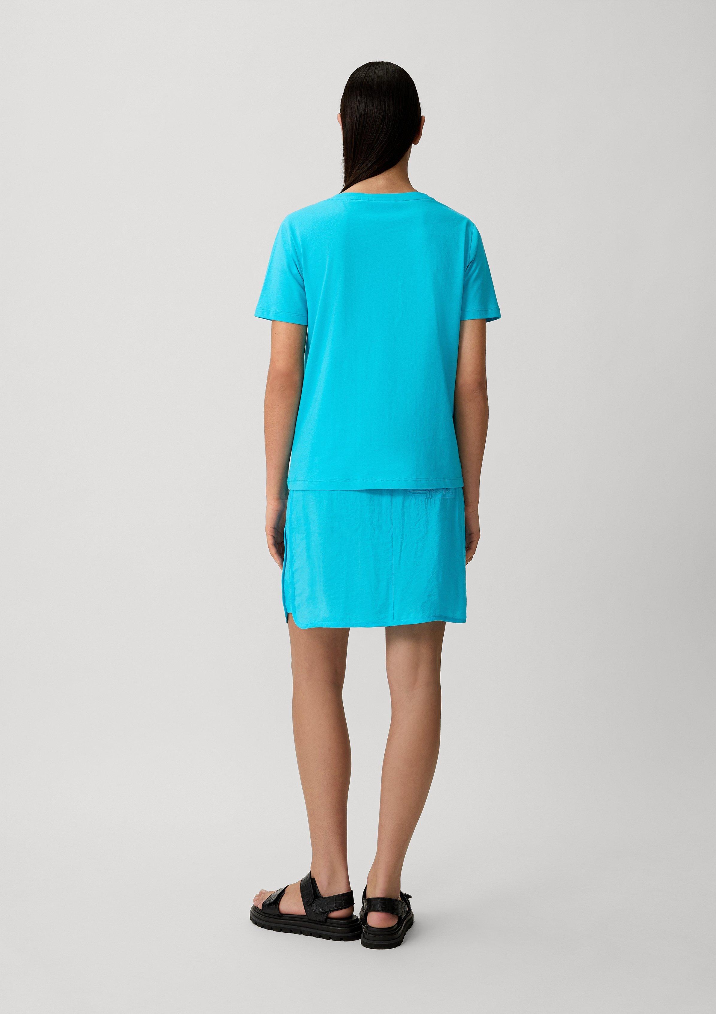 Sleeveless cotton T-shirt - turquoise | Comma