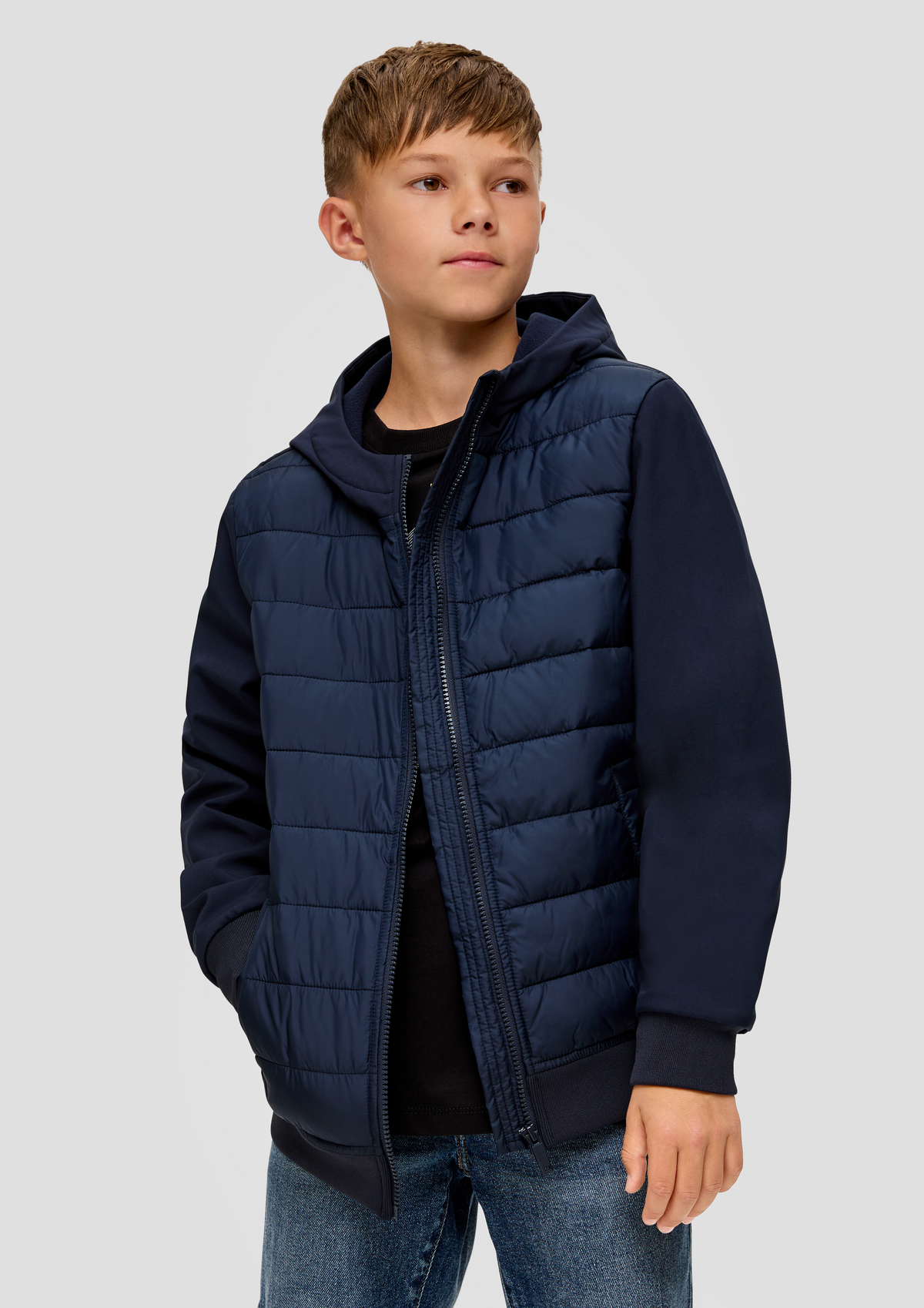 Fabric mix softshell jacket - navy | s.Oliver
