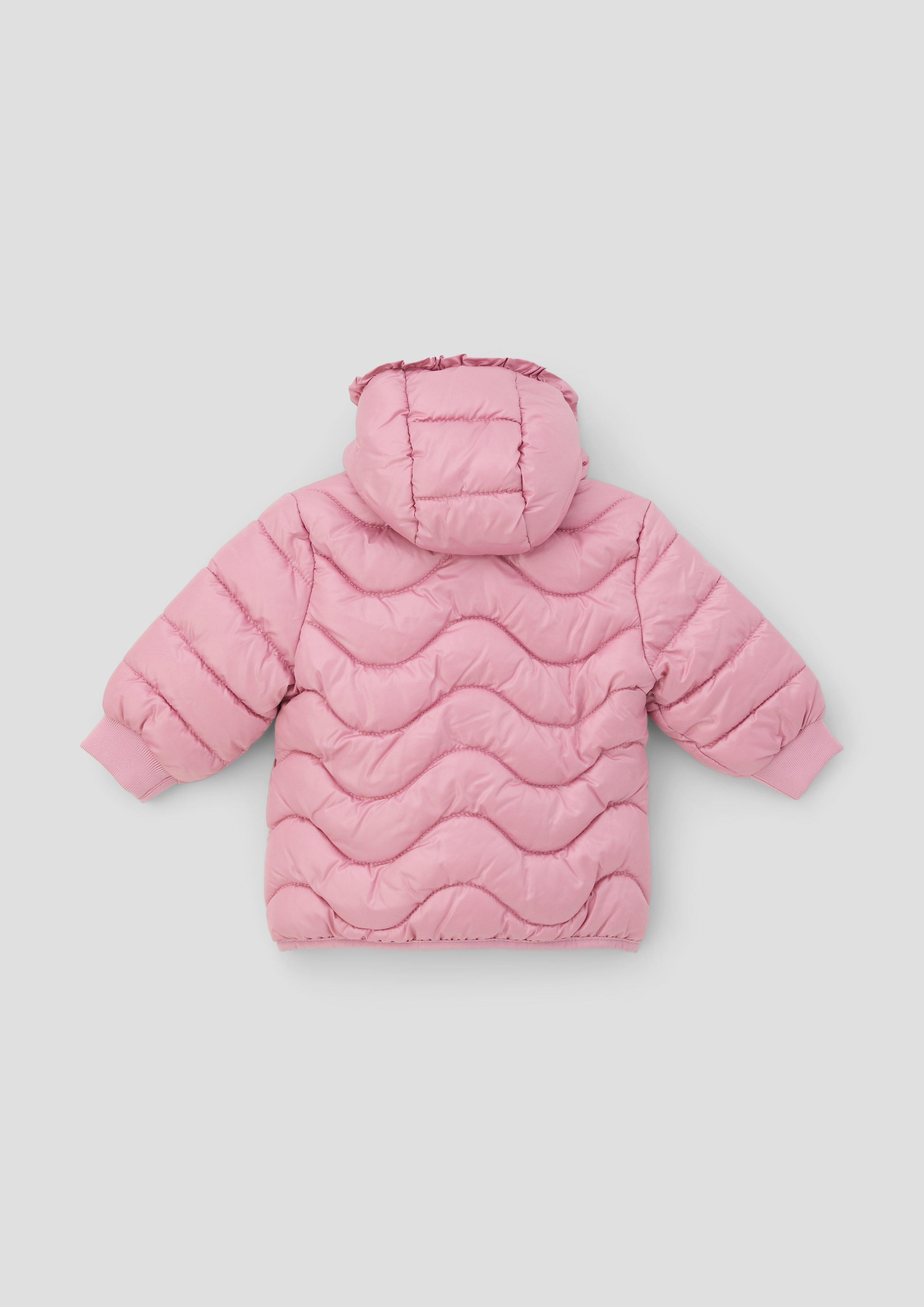 Quilted jacket with a ruffled hood - rose | s.Oliver