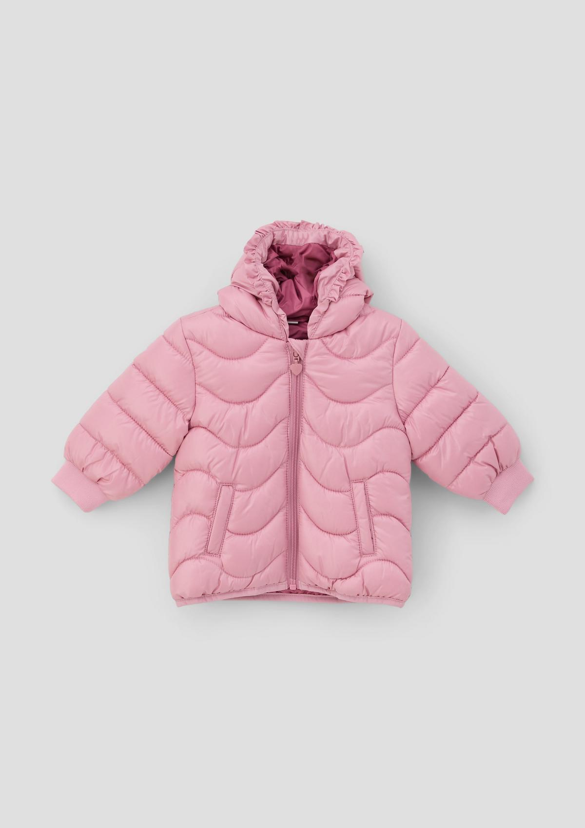 Quilted jacket with a ruffled hood - rose | s.Oliver