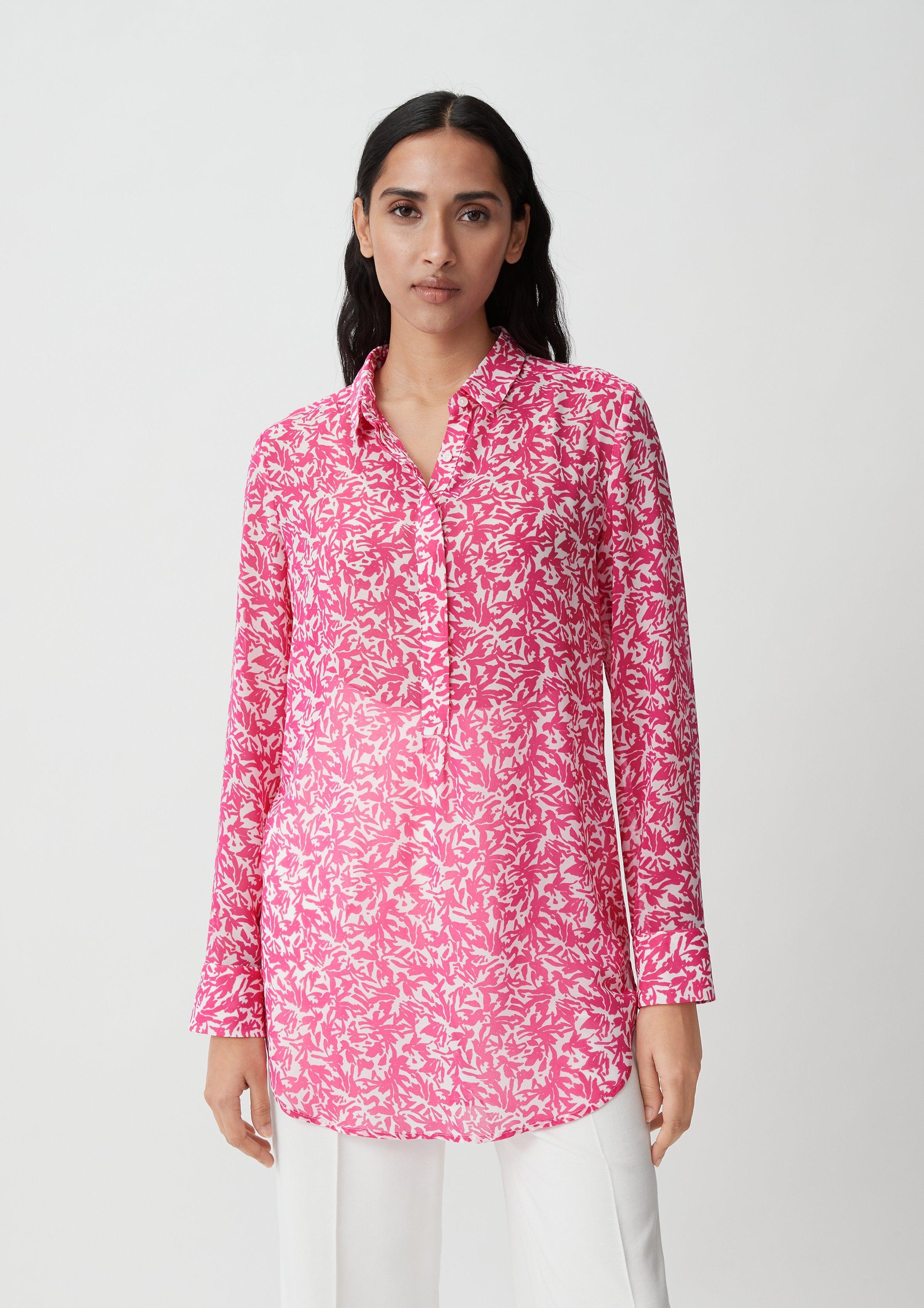 Chiffon blouse with an all-over pattern - white | Comma