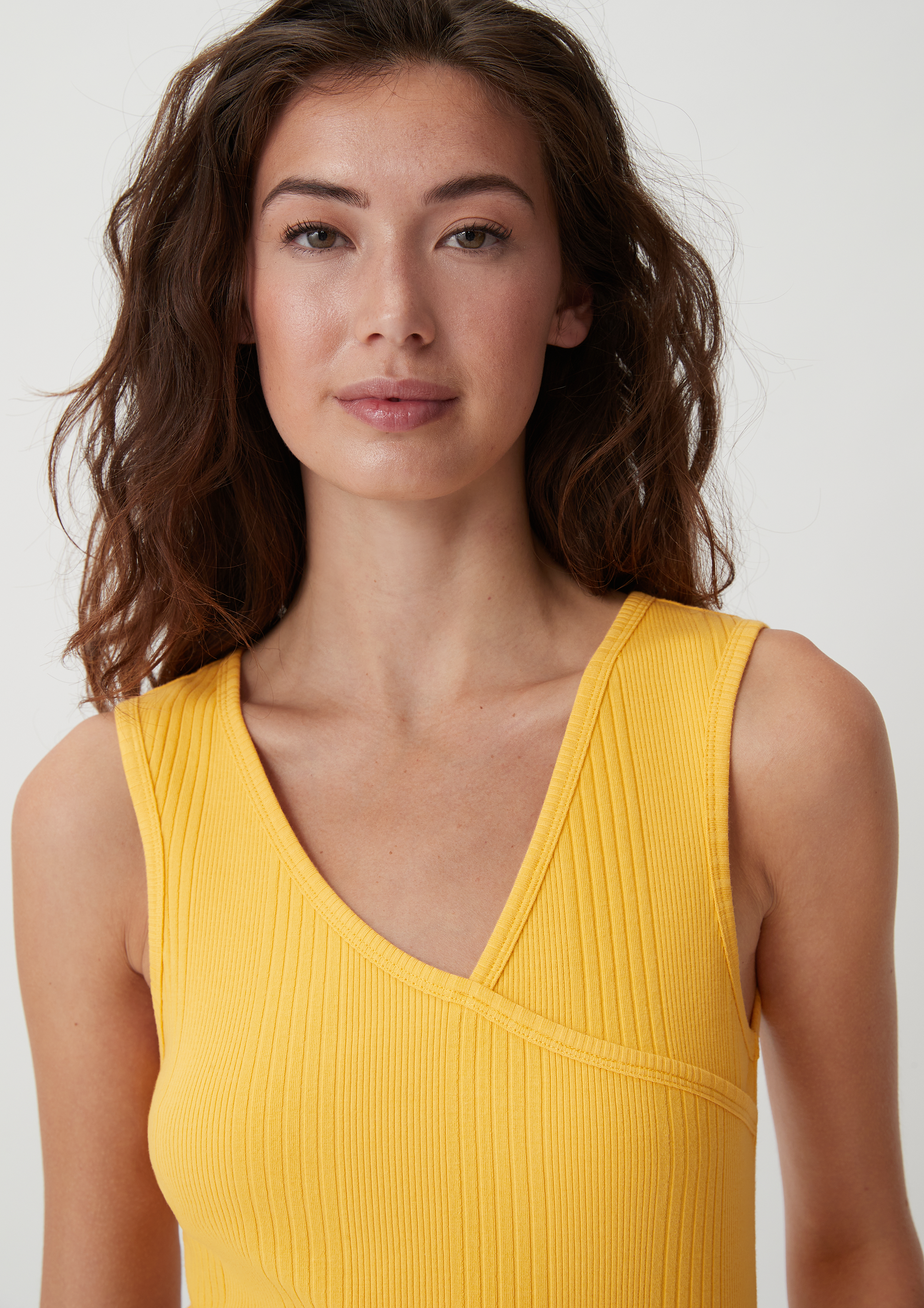 Cotton blend top - yellow | Comma
