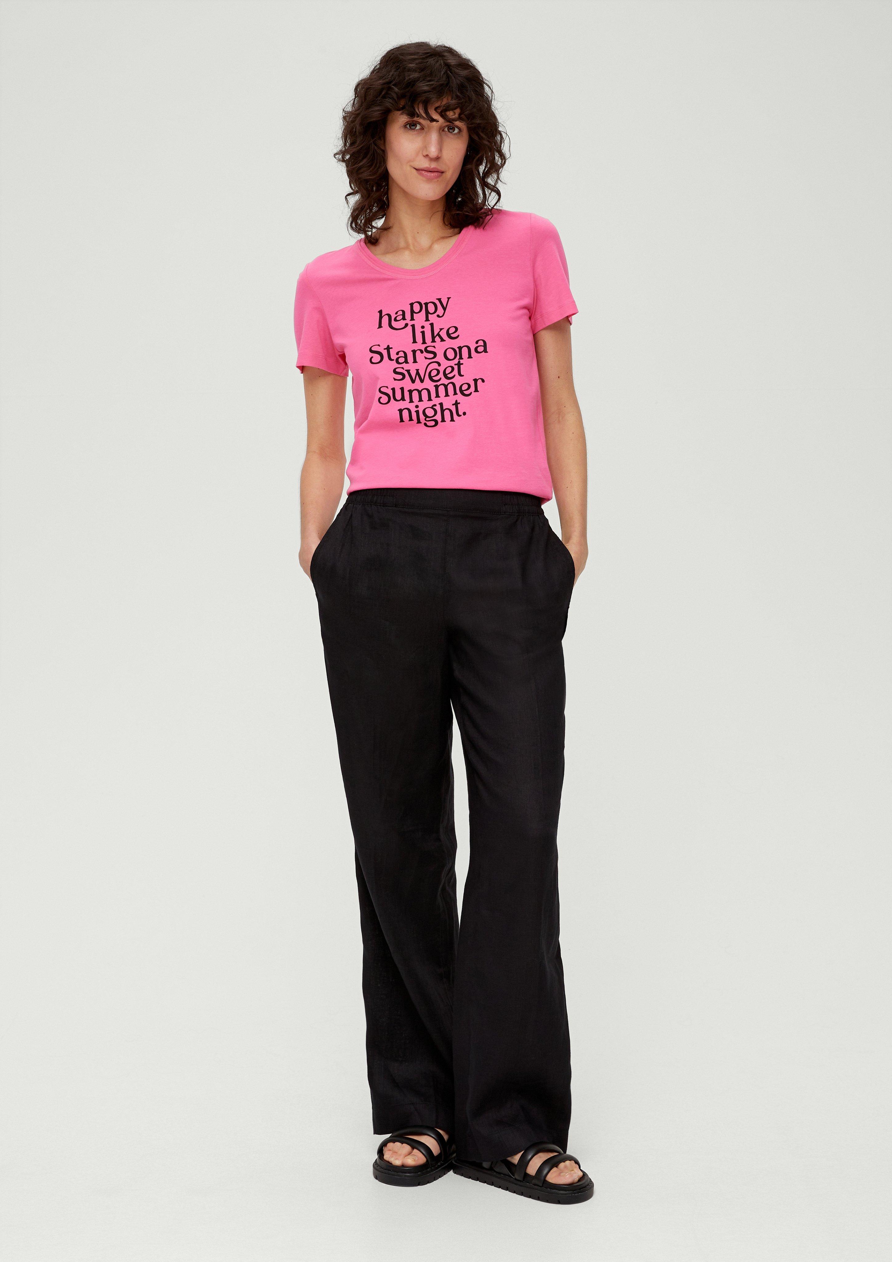 T-Shirt mit Statement-Print - pink | s.Oliver
