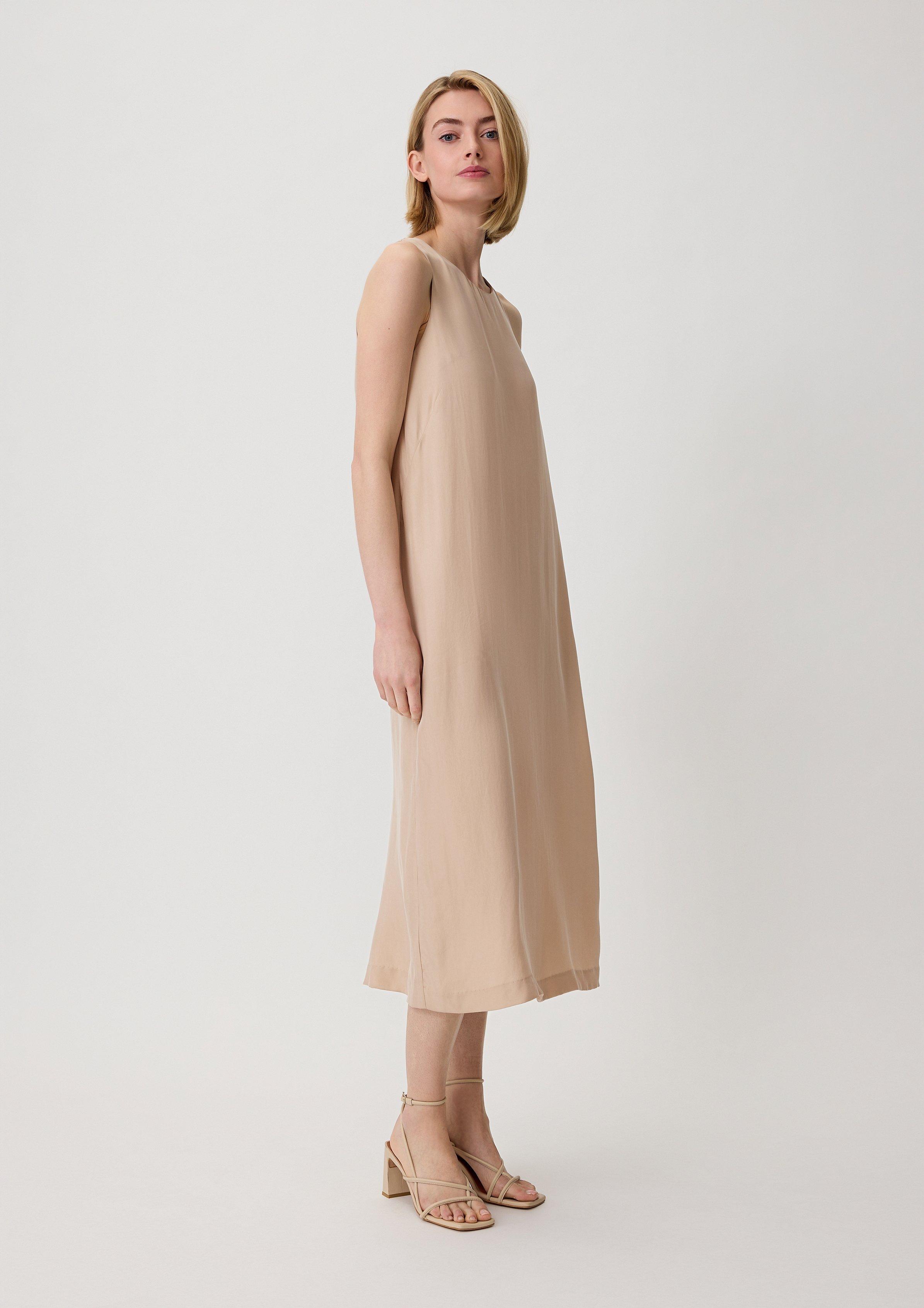 Cupro blend midi dress - sand | Comma