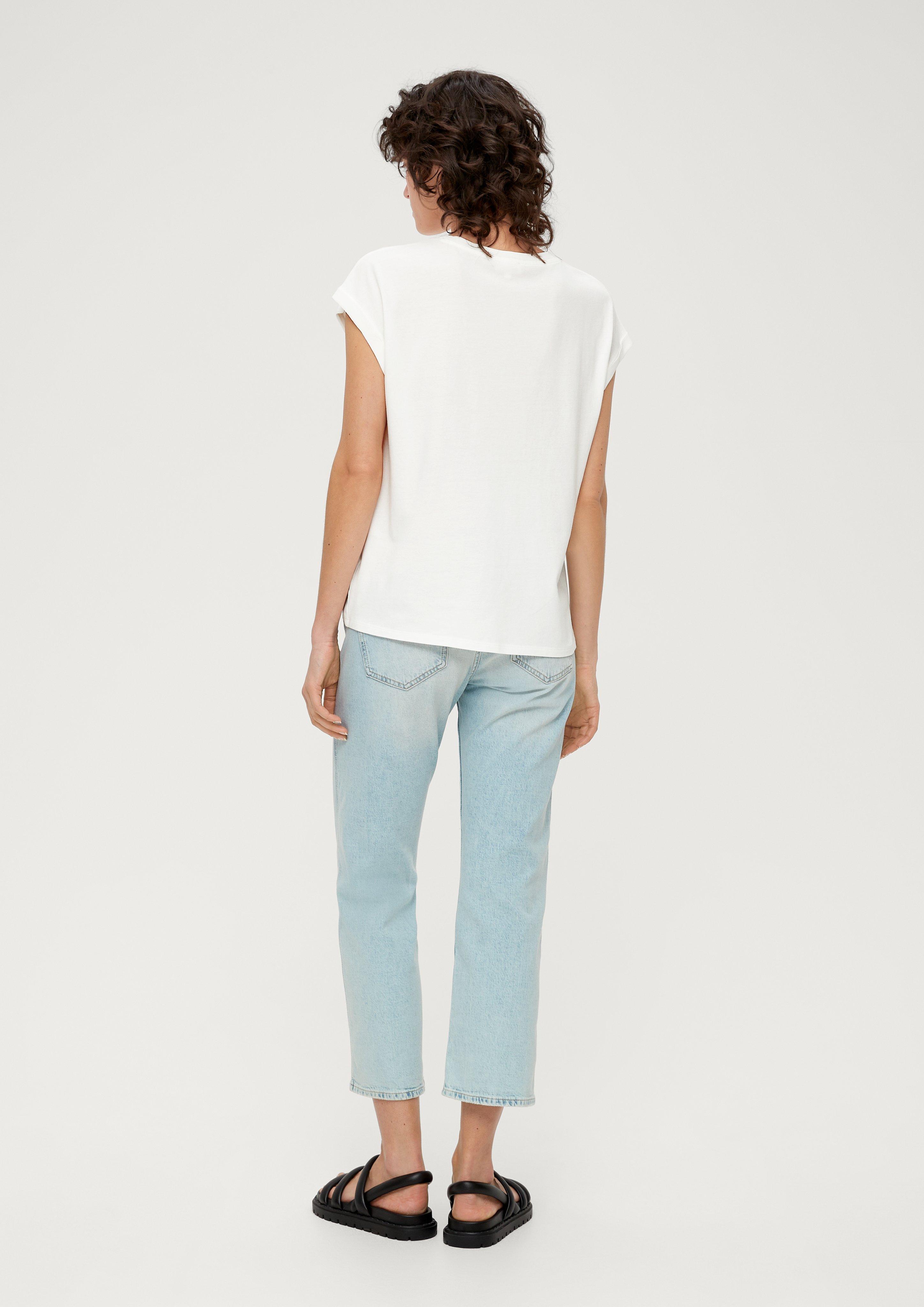 T-shirt with a front print - ecru | s.Oliver