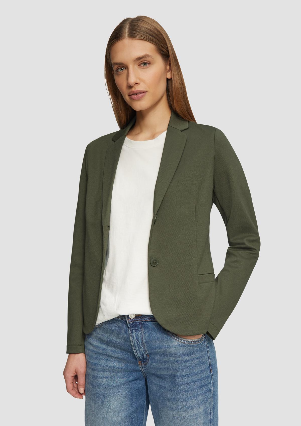 Jersey blazer with a twill texture - olive | s.Oliver