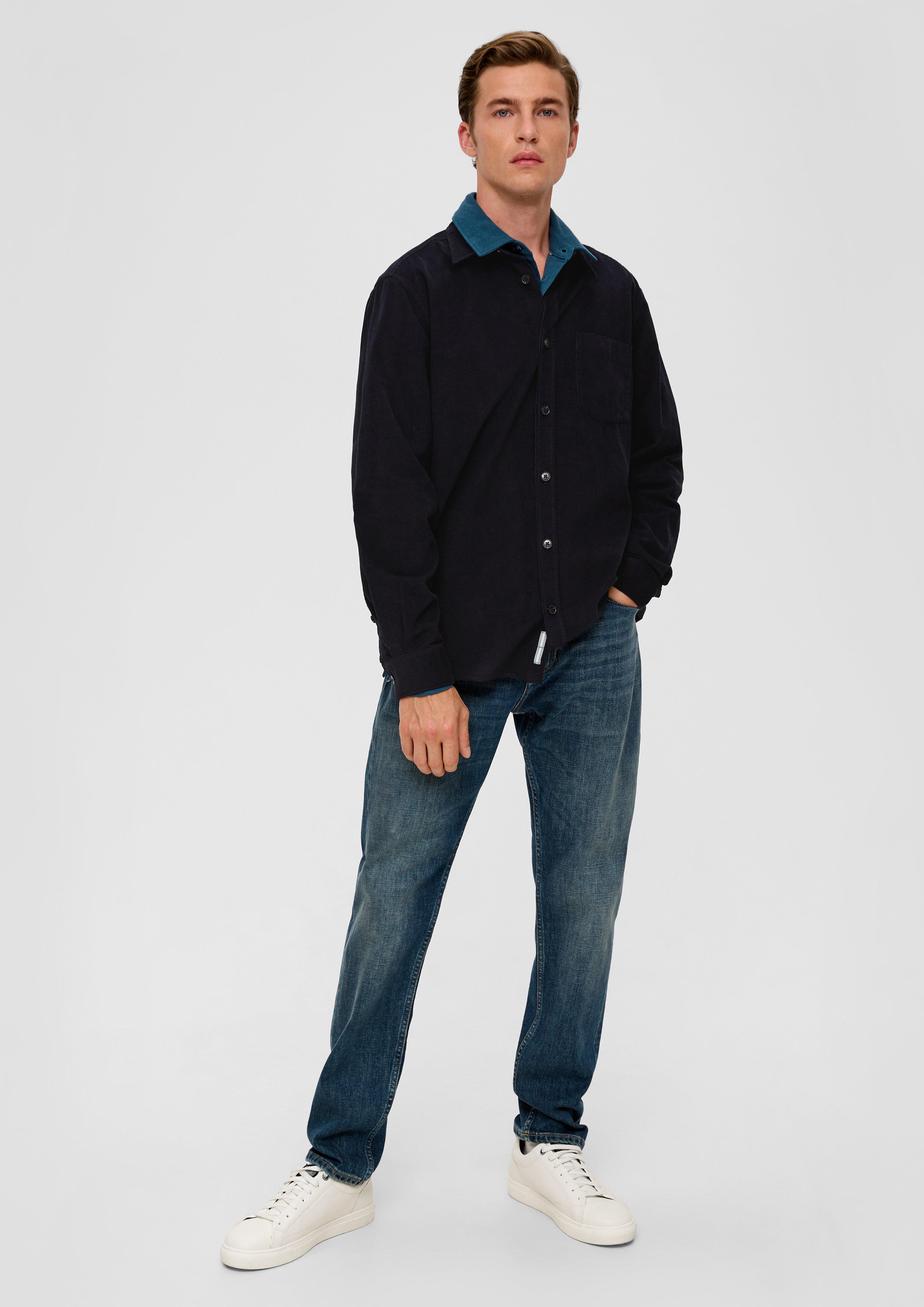Regular fit: long sleeve shirt made of cotton - navy | s.Oliver