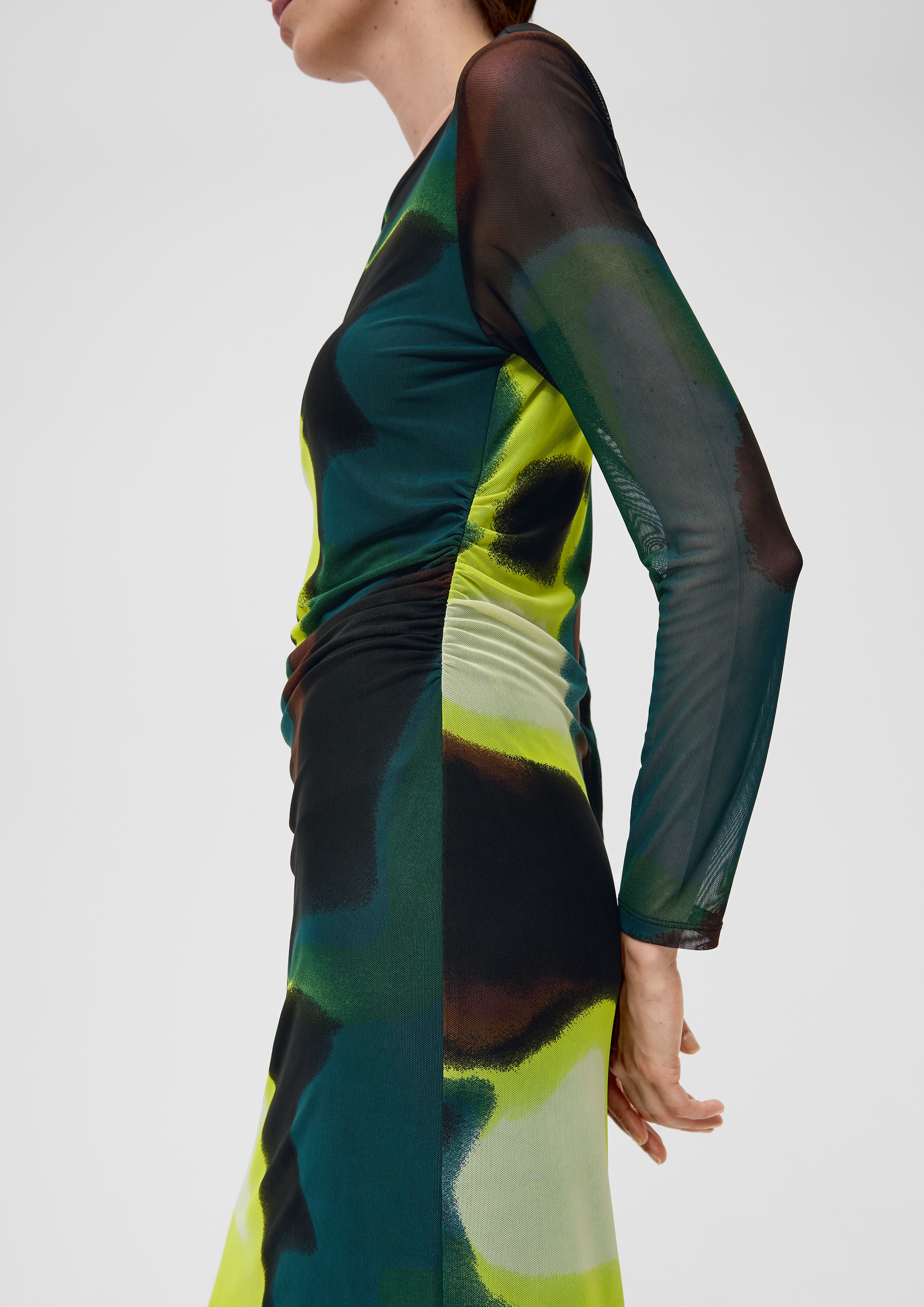 Mesh maxi dress - black | s.Oliver