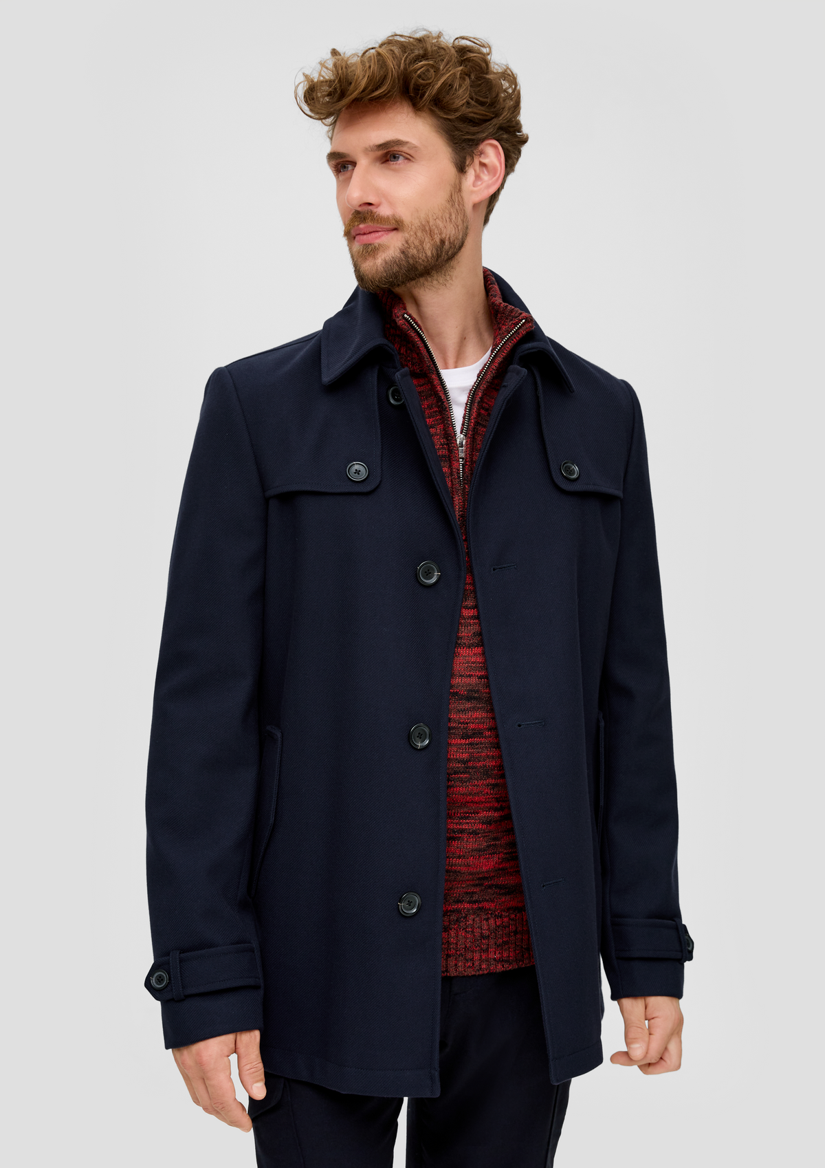 Short coat in a viscose blend - navy | s.Oliver