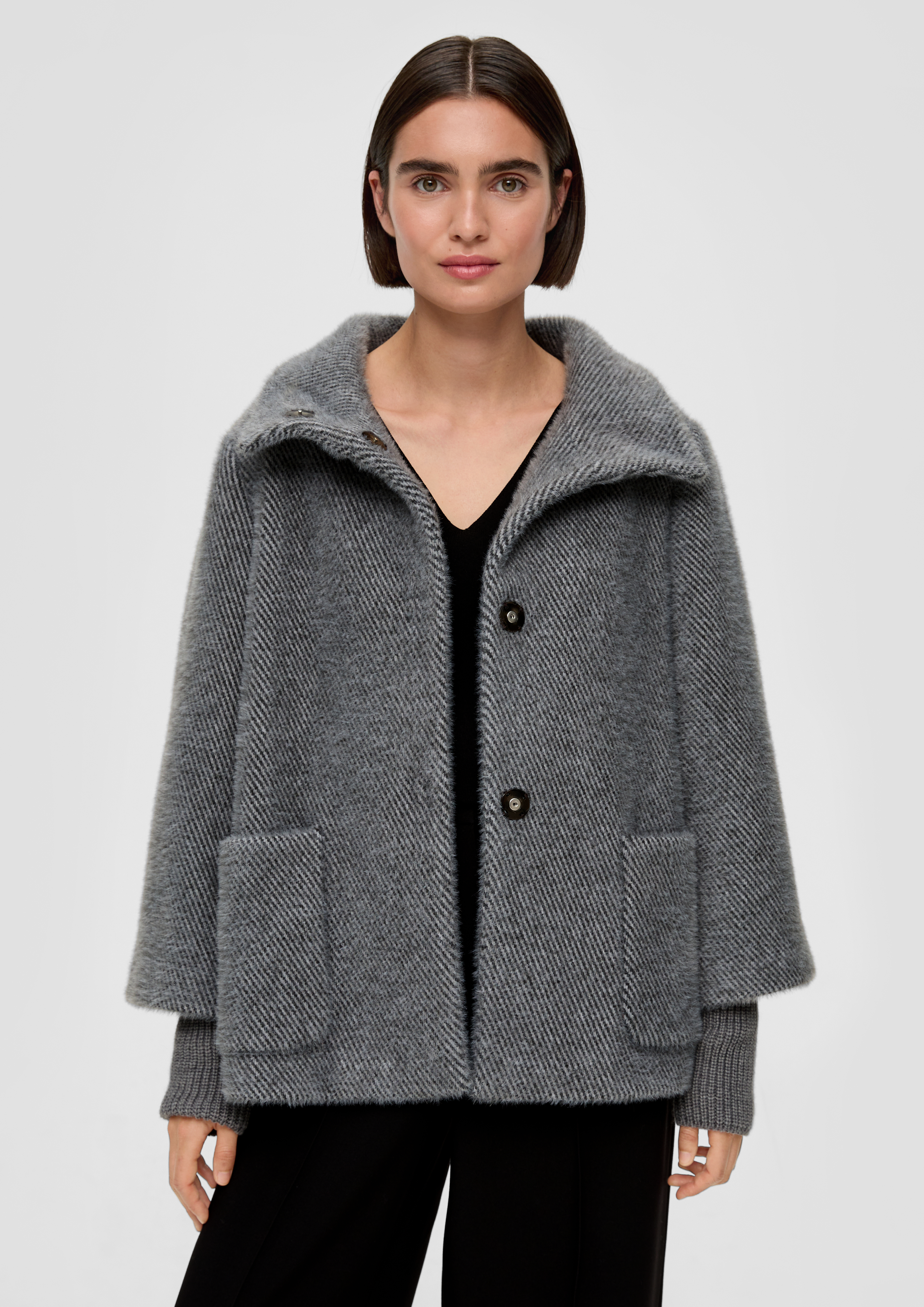 Layer-look jacket - dark grey | s.Oliver