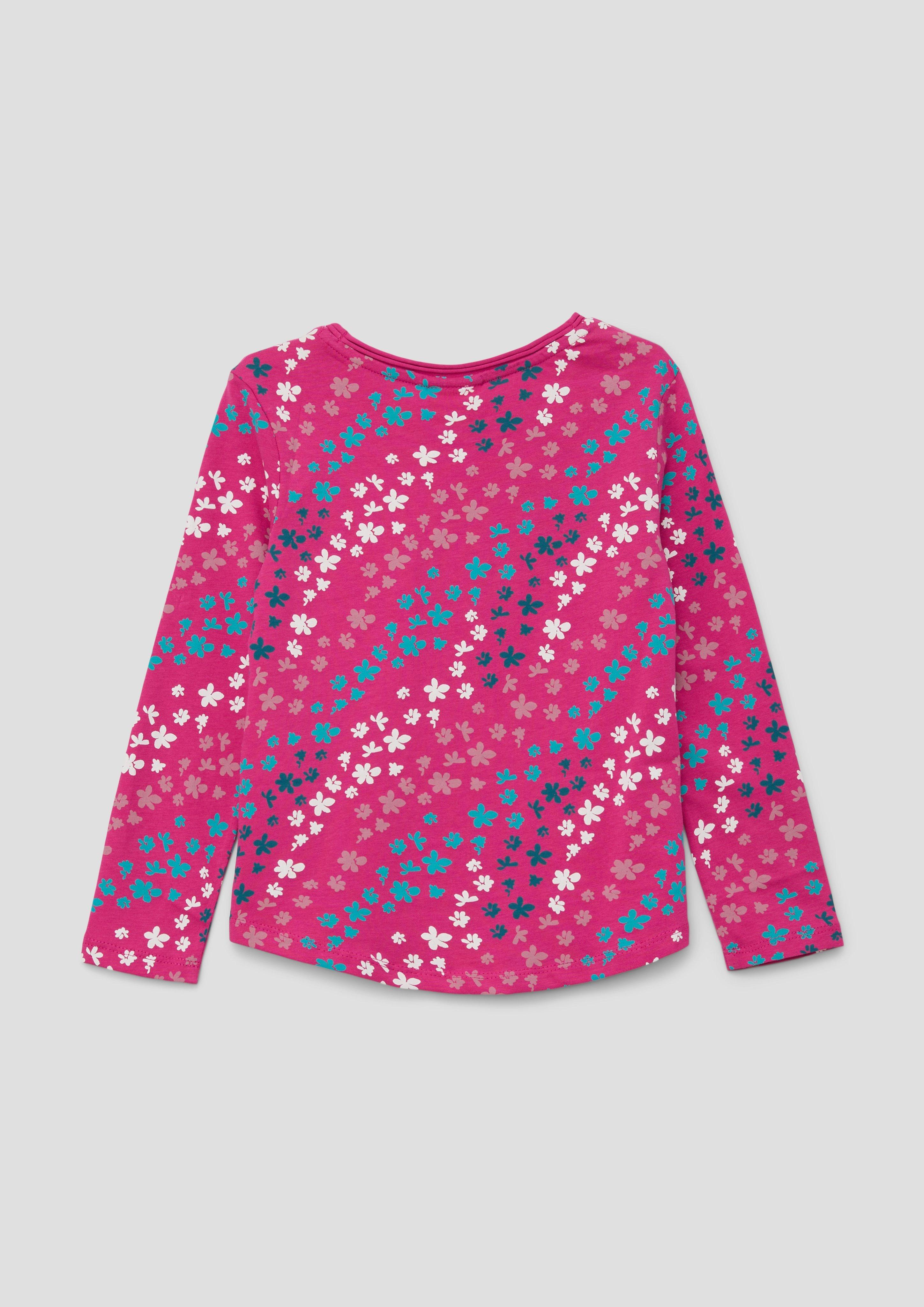 Long sleeve tops with all-over print - pink | s.Oliver