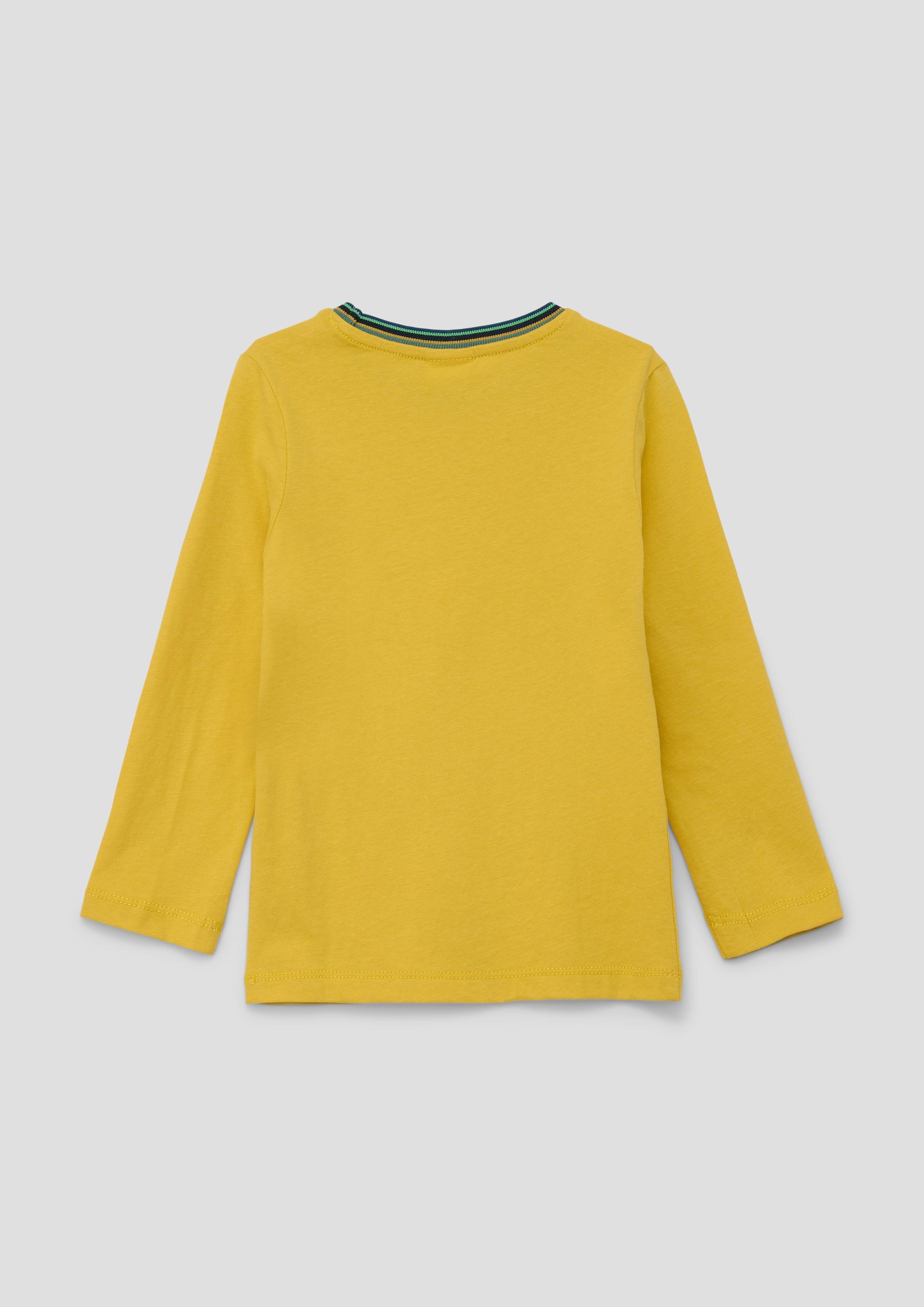 Long sleeve top with a lettering print - yellow | s.Oliver