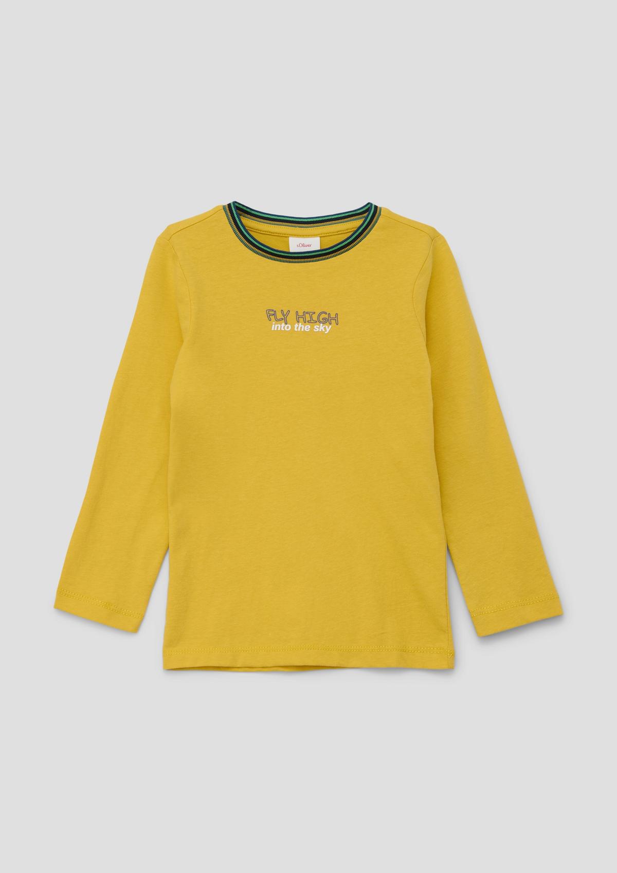 Long sleeve top with a lettering print - yellow | s.Oliver