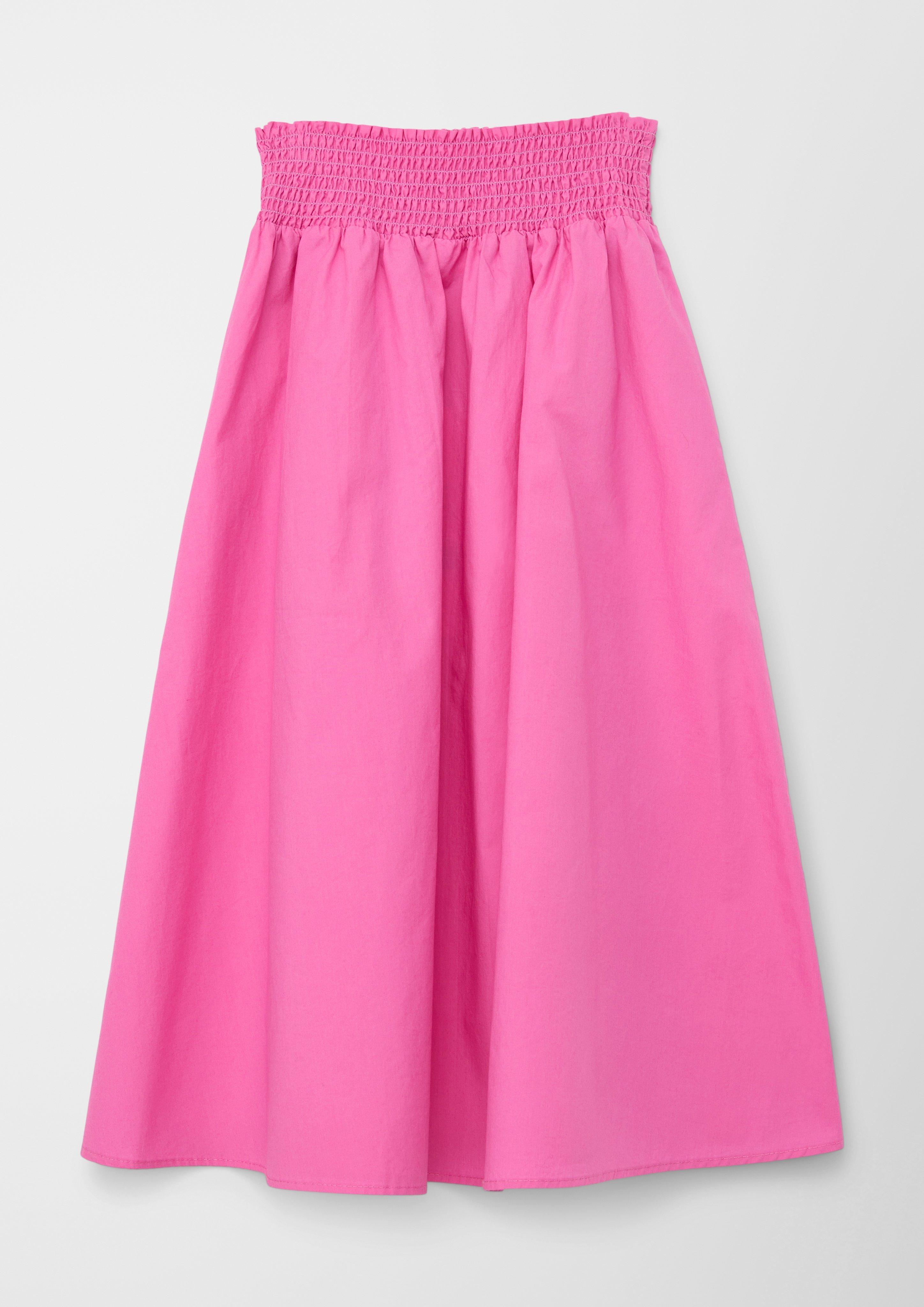 Popeline-Rock mit Smock-Part - pink | s.Oliver