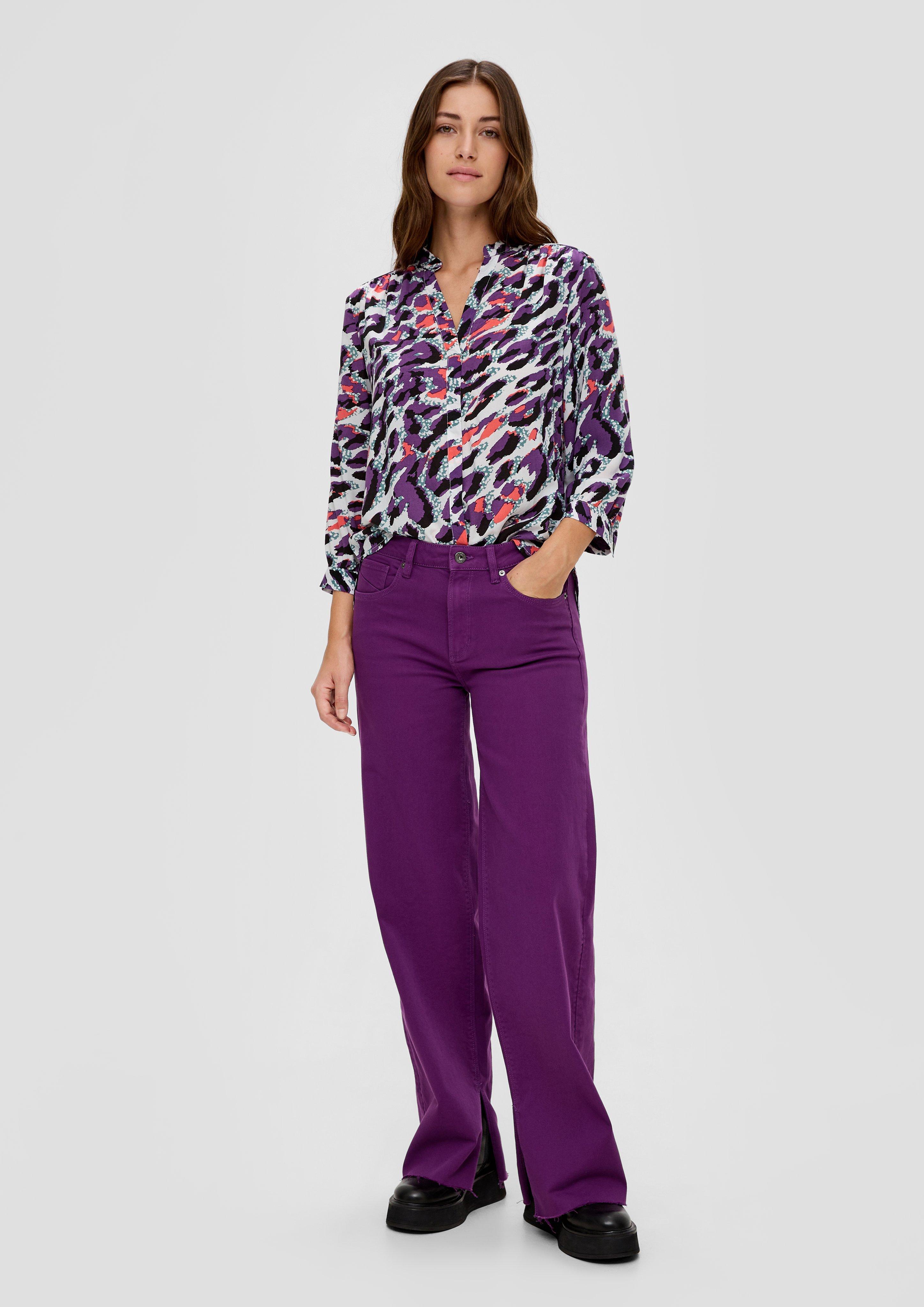 Viscose blouse with a tunic neckline - Cream | s.Oliver