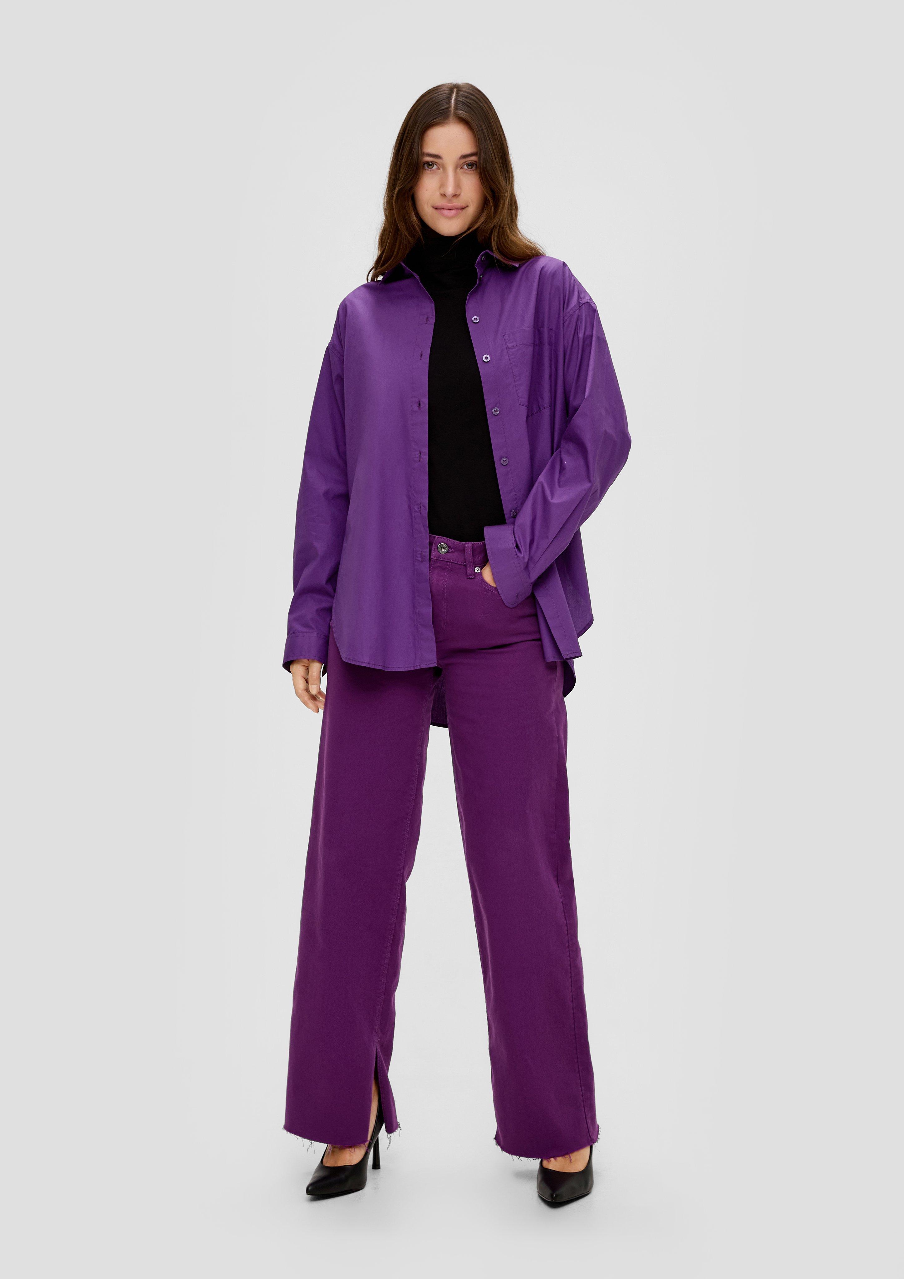 Oversized cotton blouse - purple | s.Oliver