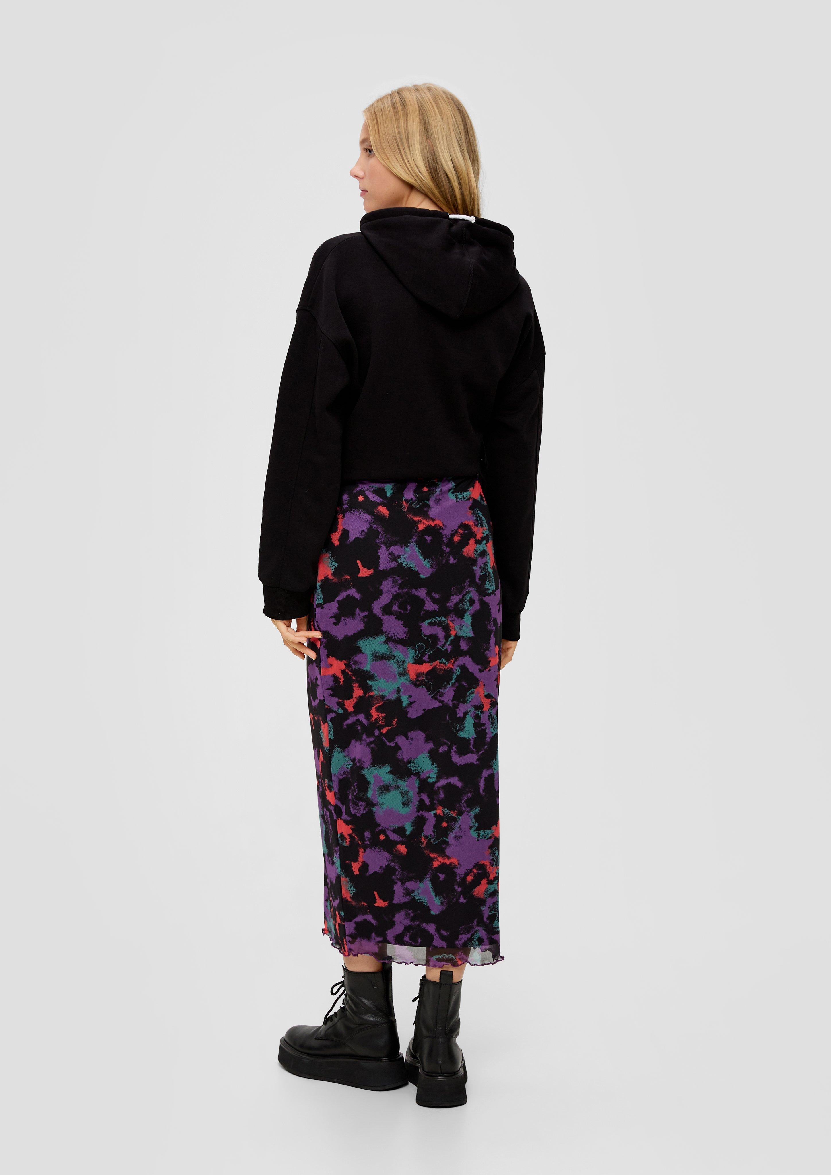 Mesh-Rock mit Bogenkante - lila | s.Oliver