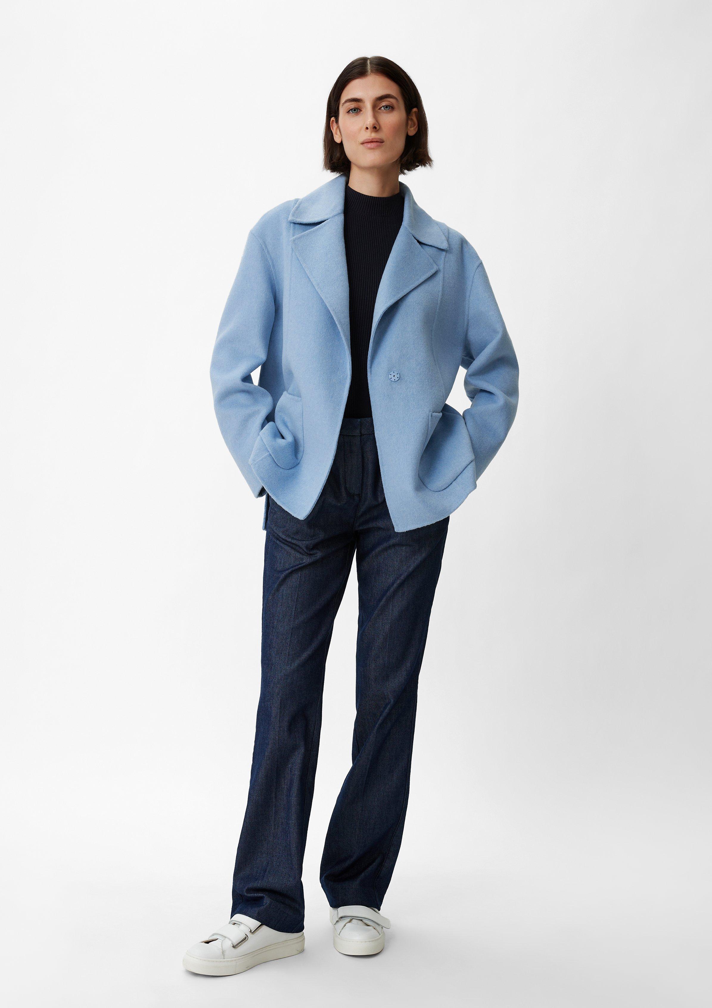 Double-faced jacket made of blended wool - sky blue | Comma