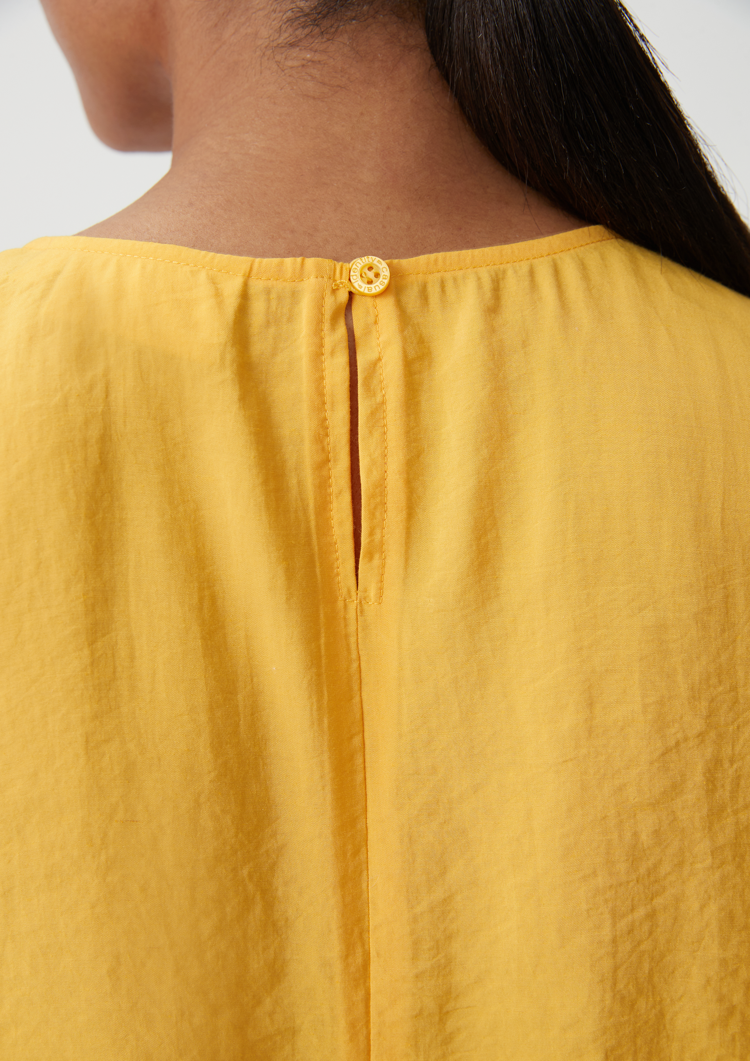 Blouse top with a drawstring - Yellow | SCAYLE