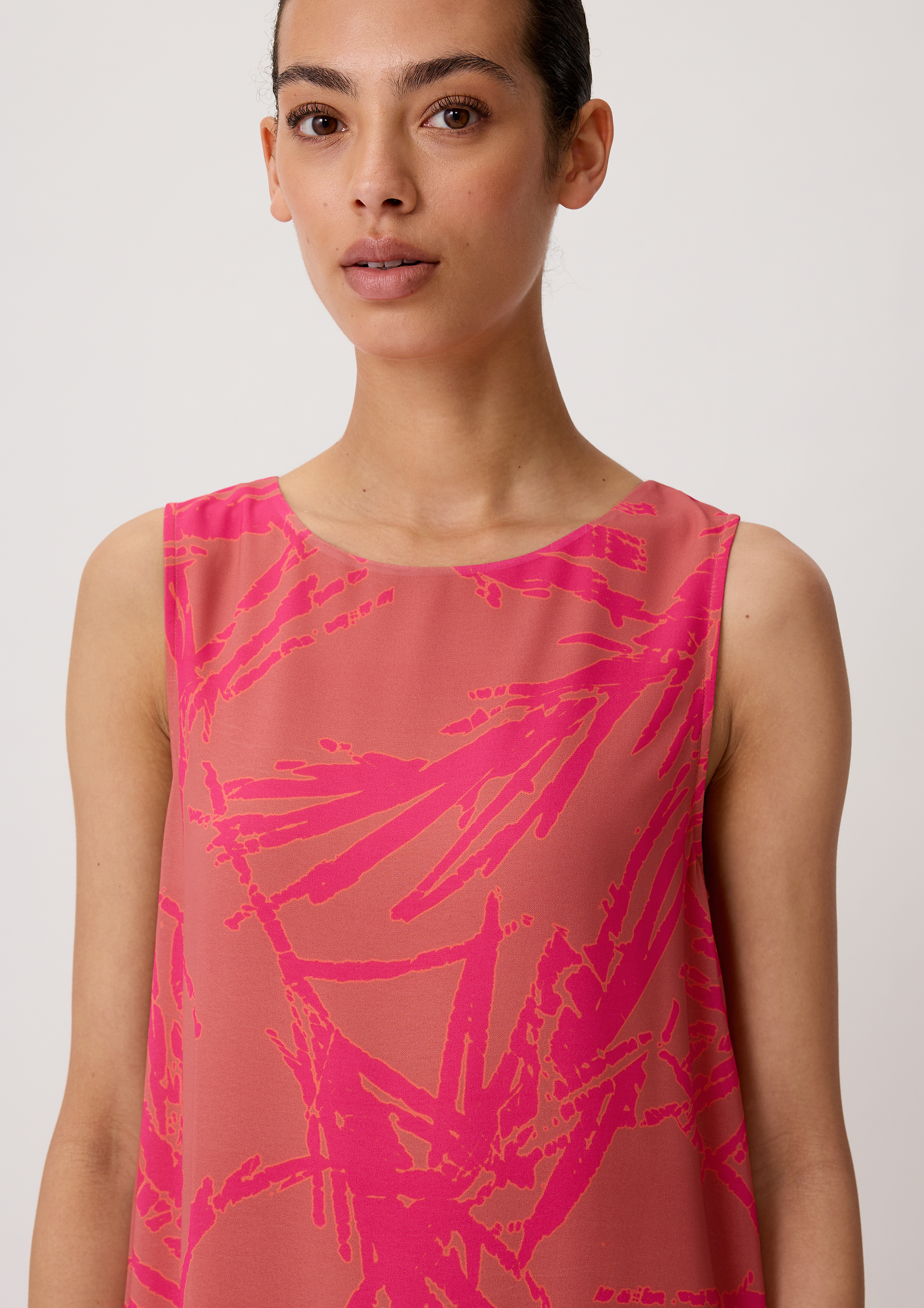 Tiered chiffon dress - pink | Comma