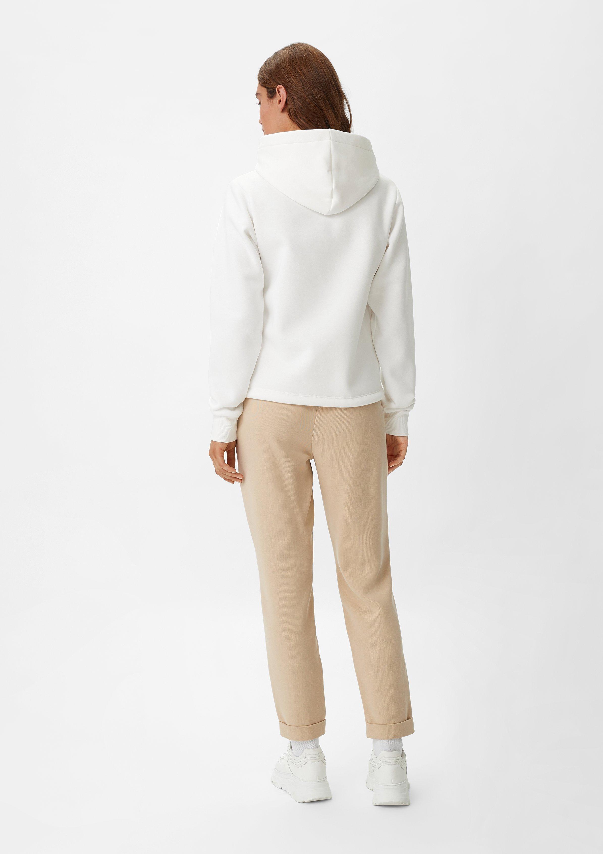 Kapuzensweatshirt im Boxy-Schnitt - weiß | Comma