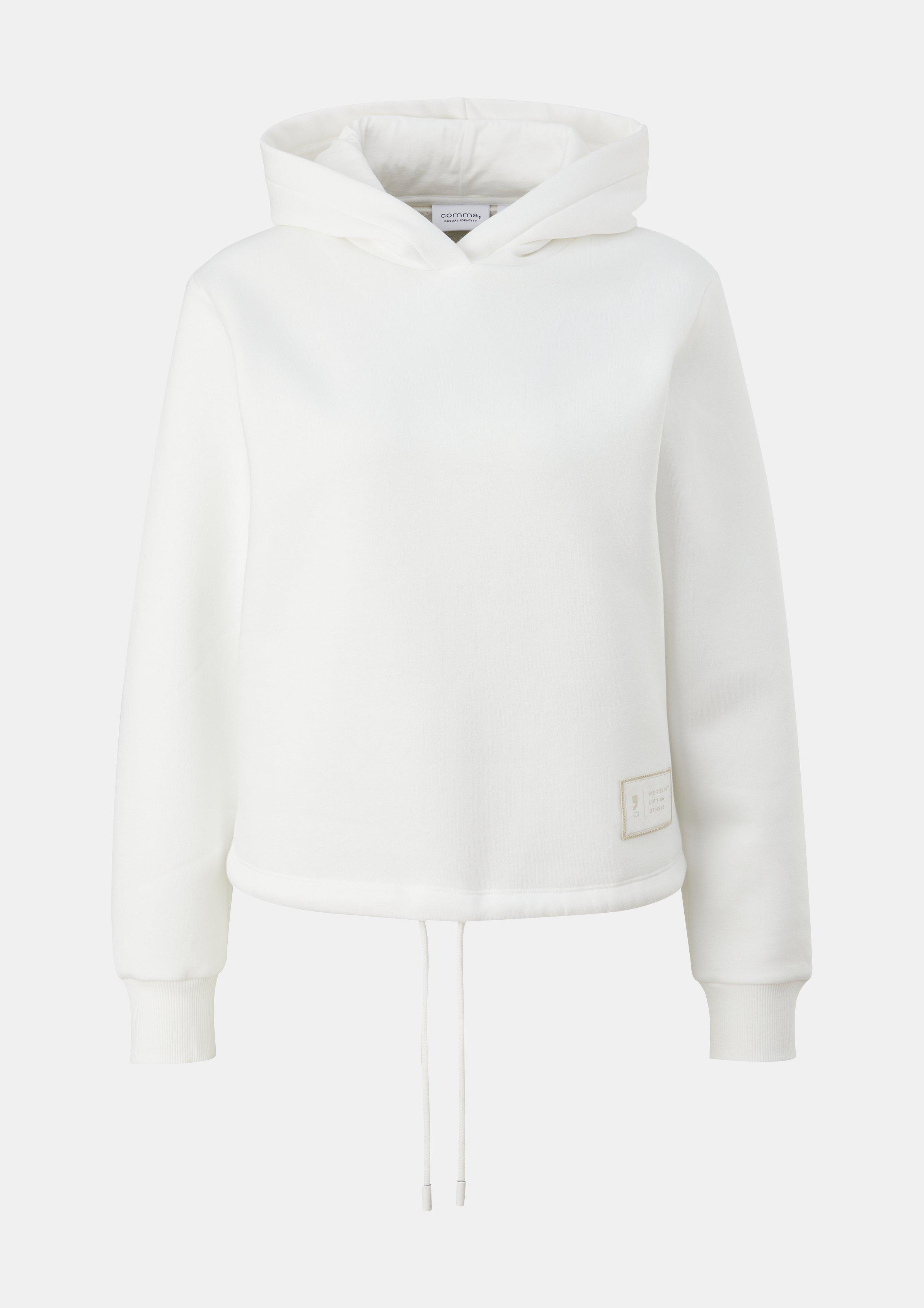 Kapuzensweatshirt im Boxy-Schnitt - weiß | Comma