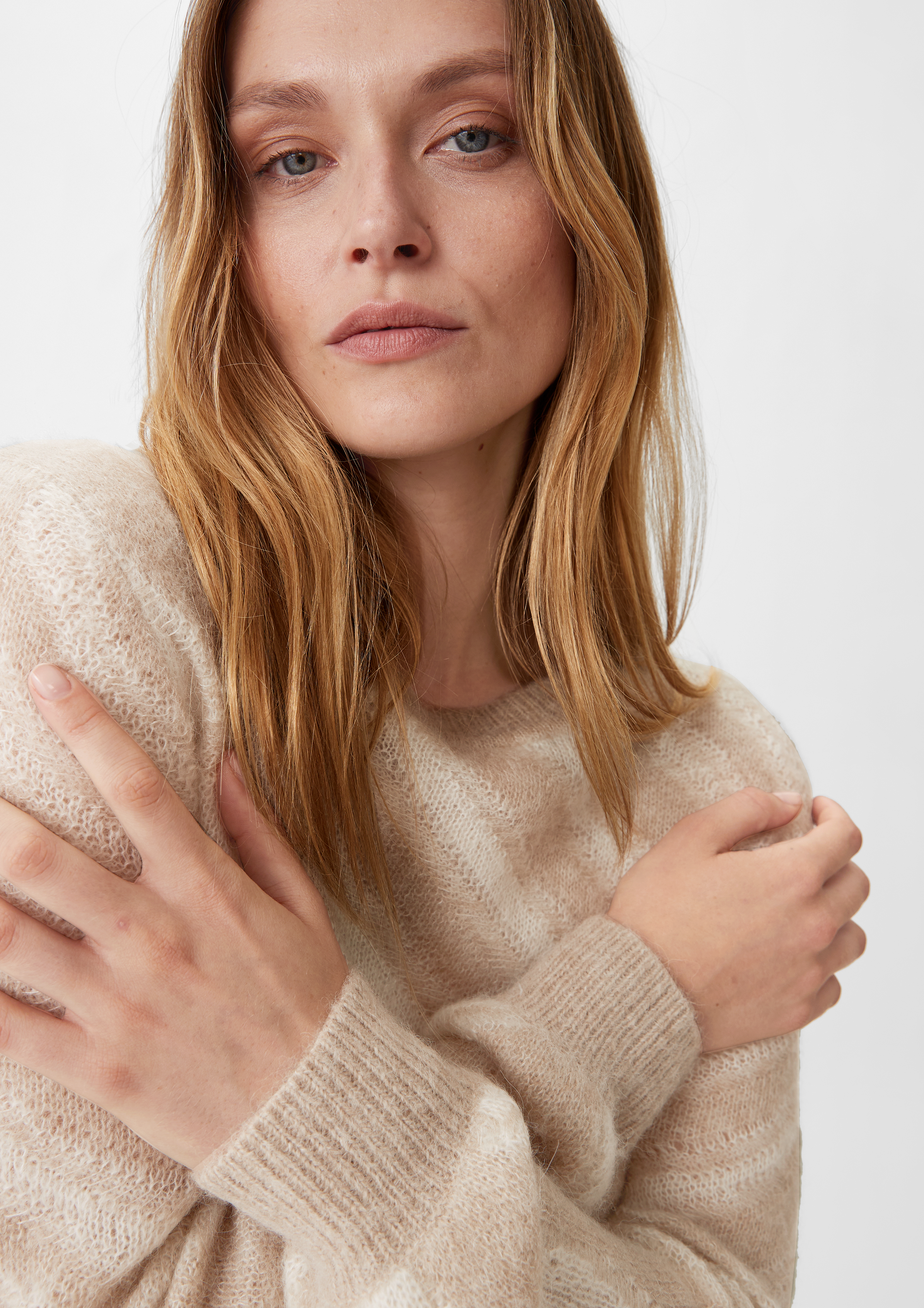 Strickpulli aus Alpakamix - beige | Comma