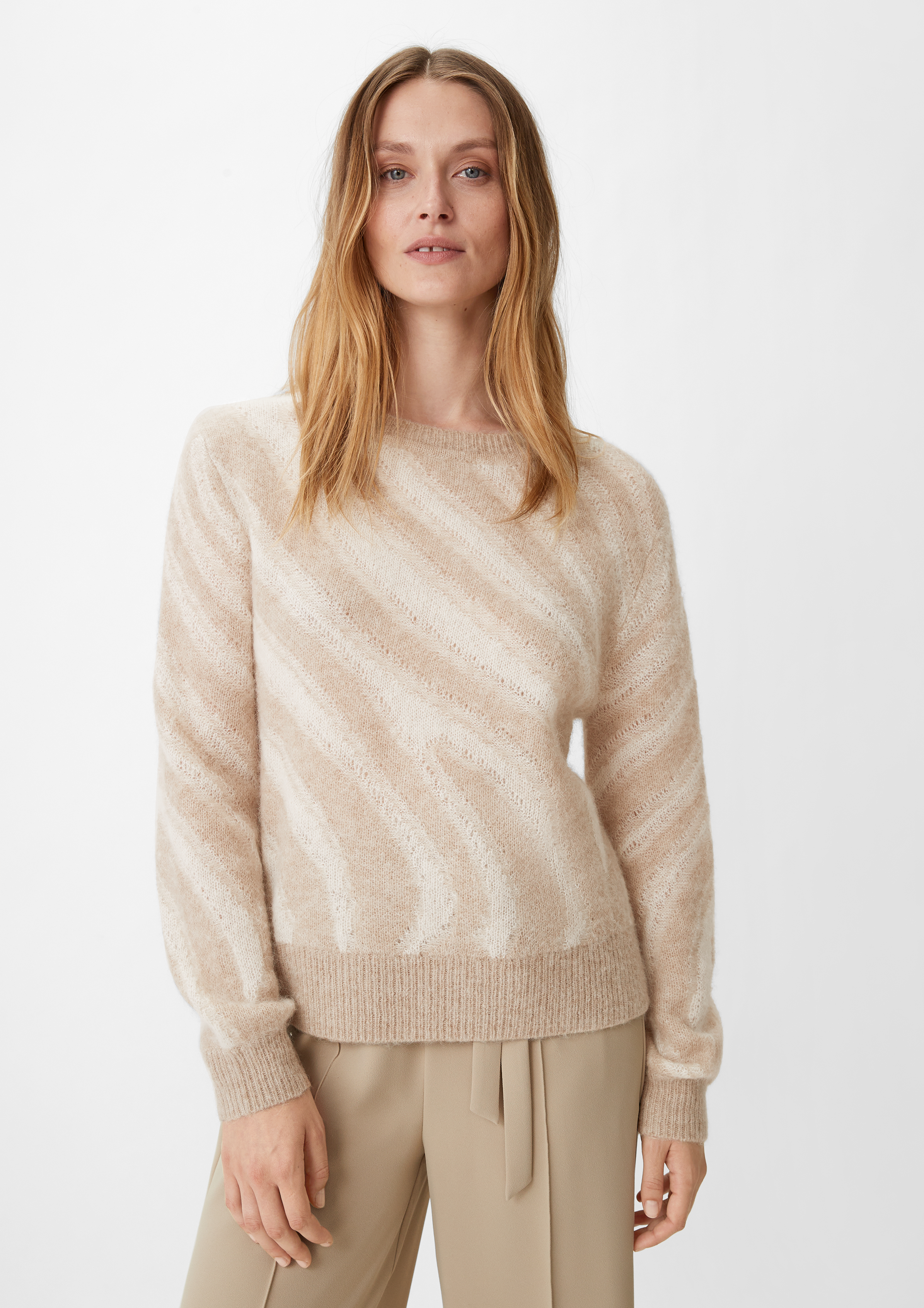 Strickpulli aus Alpakamix - beige | Comma