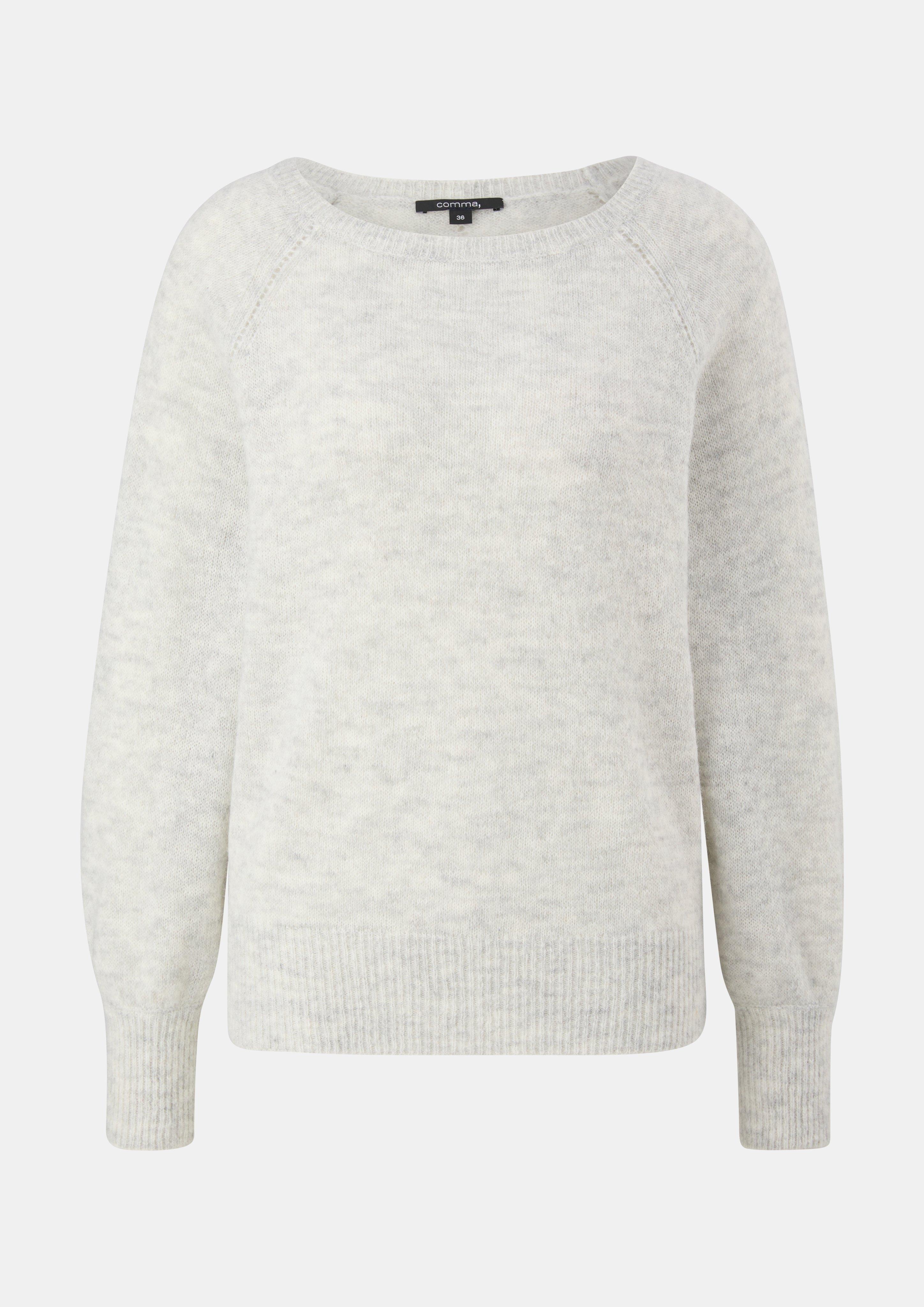 Strickpulli aus Wollmix - hellgrau | Comma