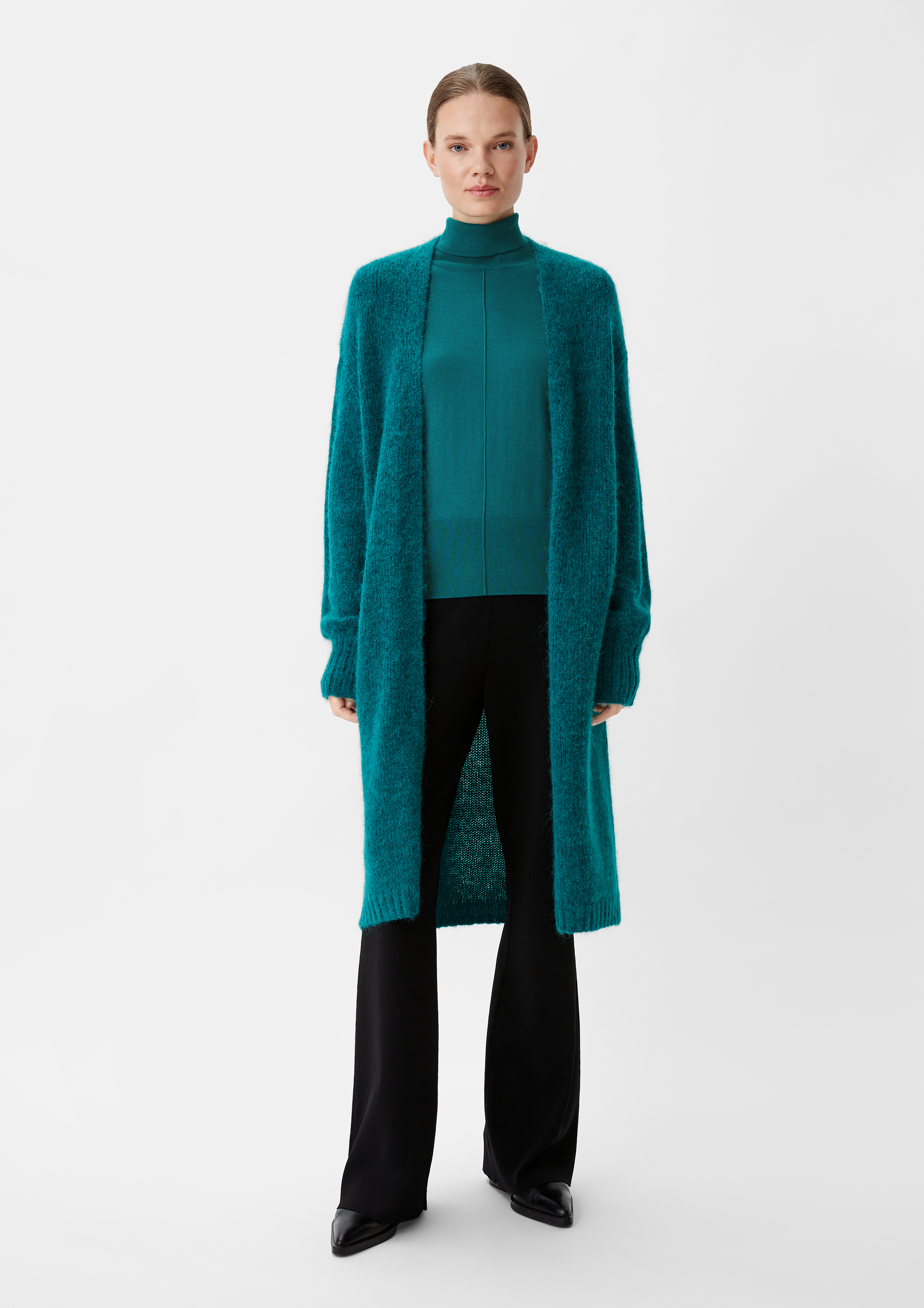 Strickpullover mit Rippmuster - petrol | Comma