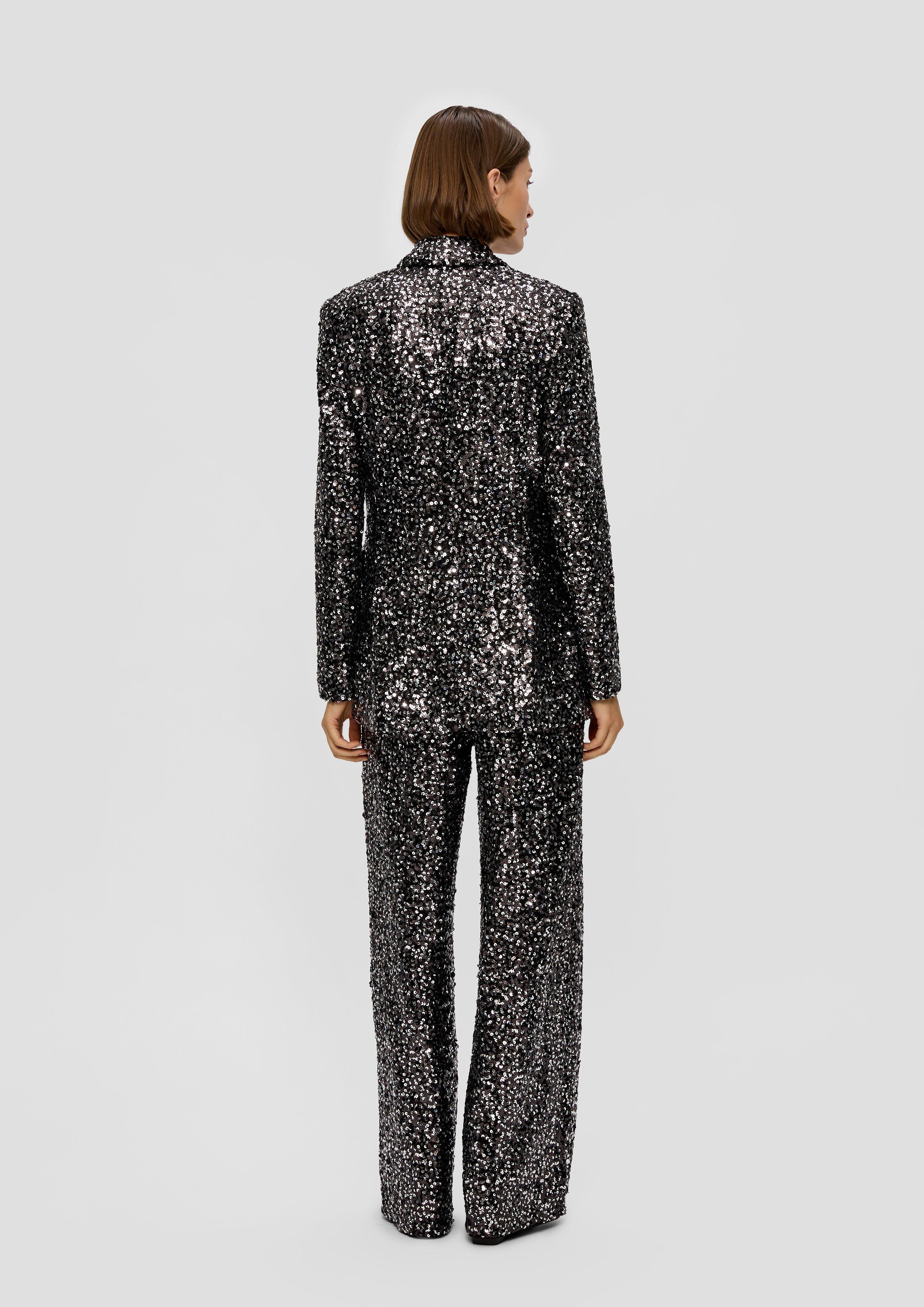 Classic blazer with sequins - black | s.Oliver Classic blazer with sequins - black | s.Oliver