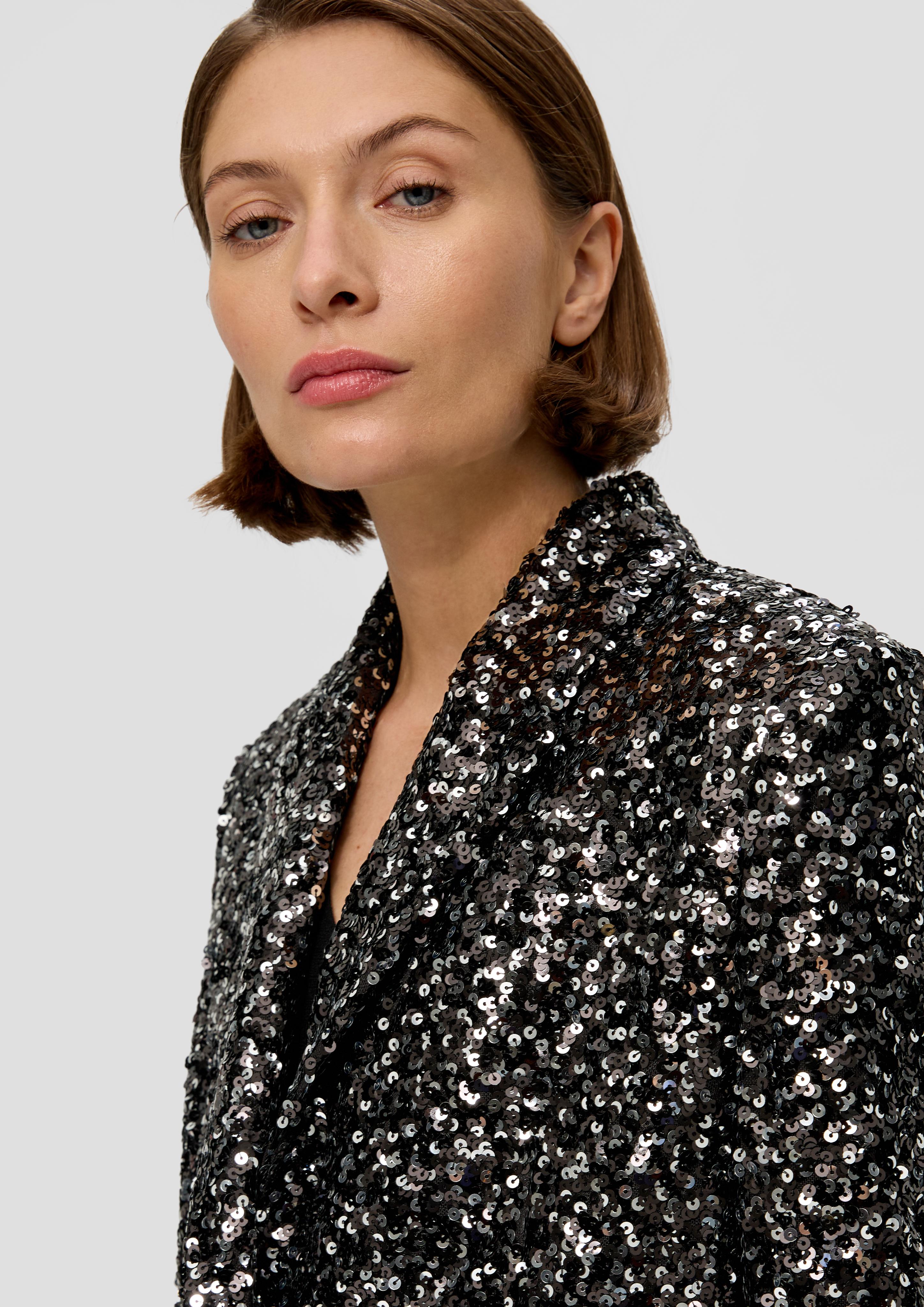 Classic blazer with sequins - black | s.Oliver Classic blazer with sequins - black | s.Oliver