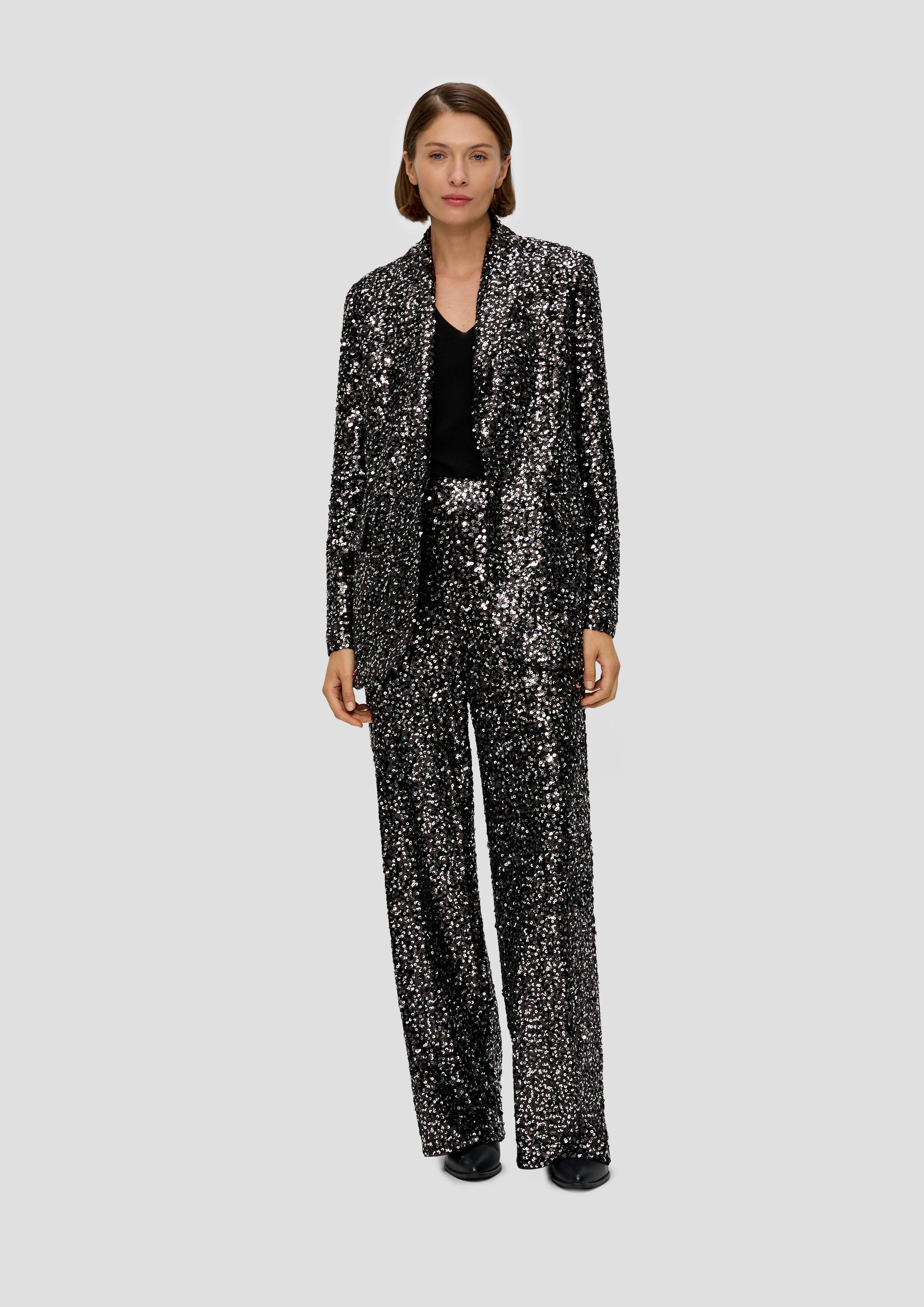Classic blazer with sequins - black | s.Oliver Classic blazer with sequins - black | s.Oliver