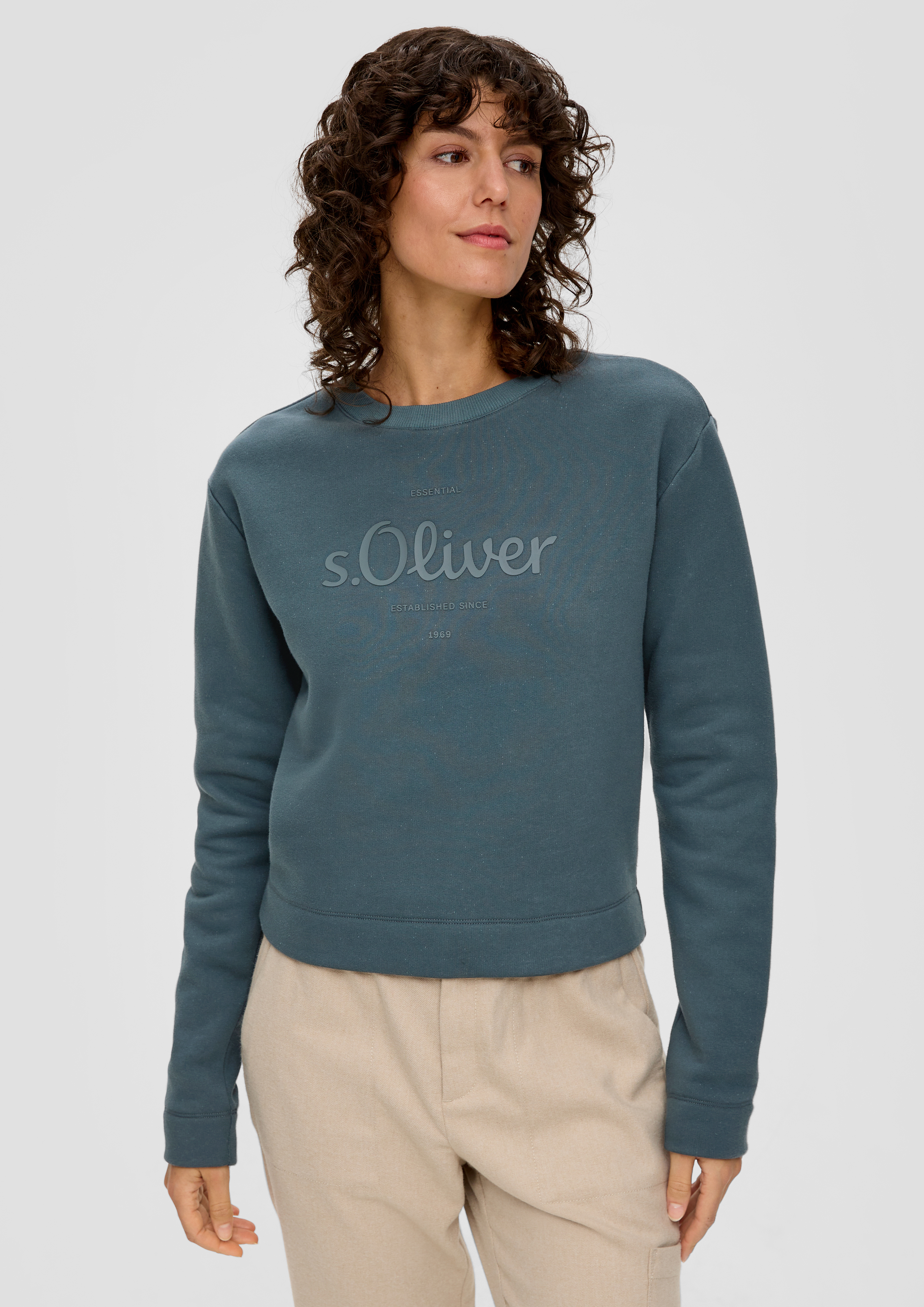 Sweatshirt mit Logo-Print - papaya | s.Oliver