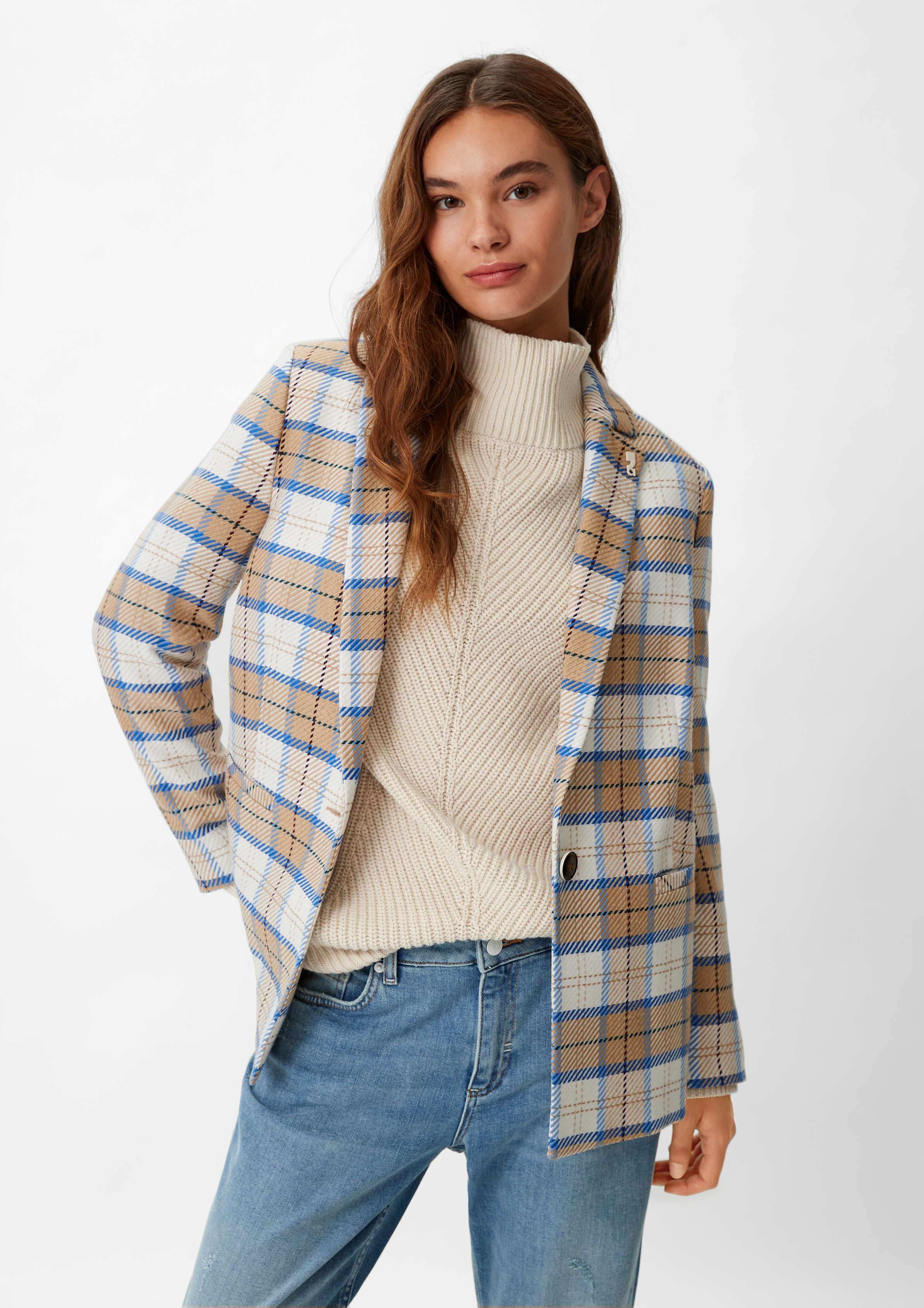 Check blazer - light beige | Comma