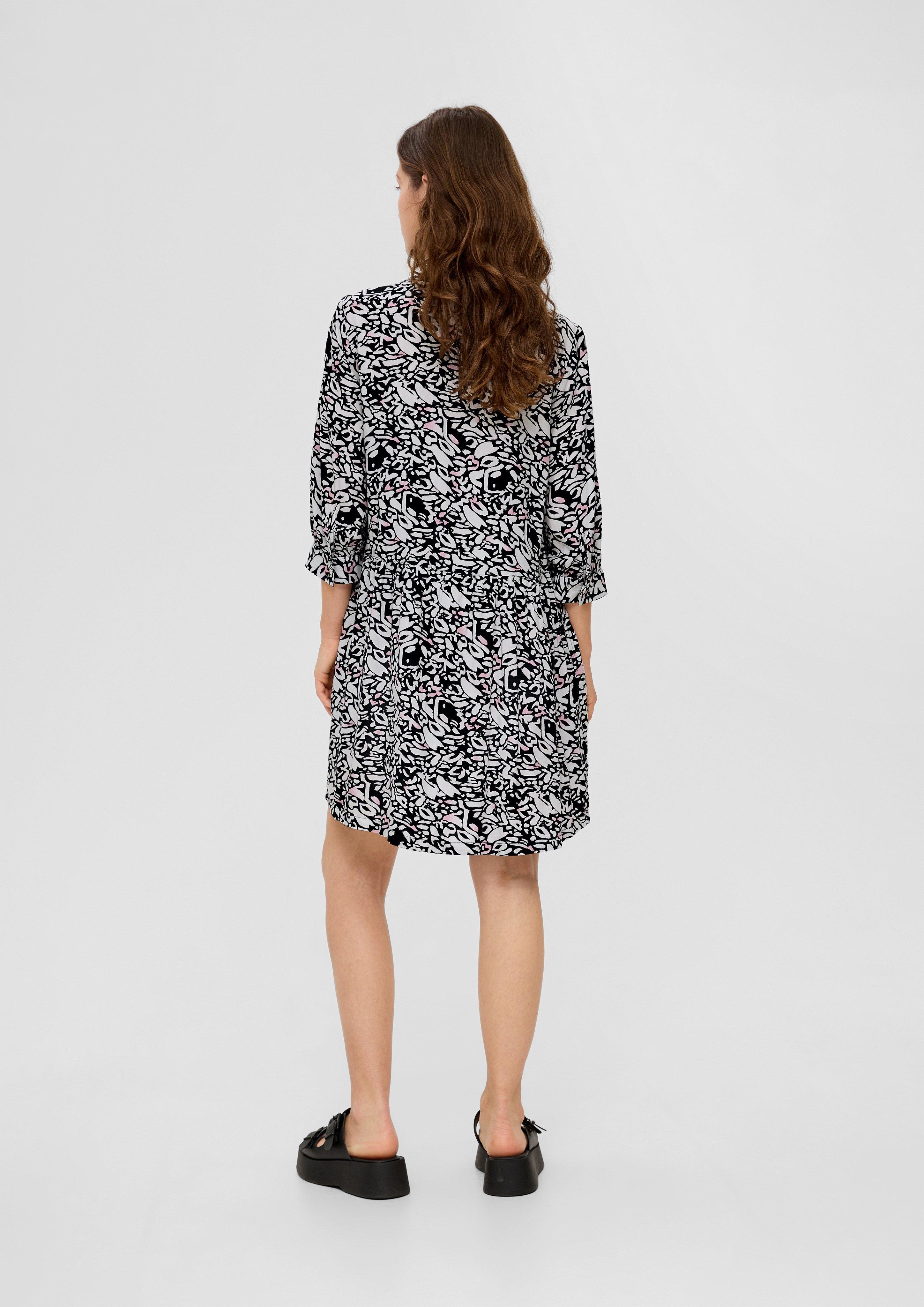 Viscose dress with an all-over print - black | s.Oliver