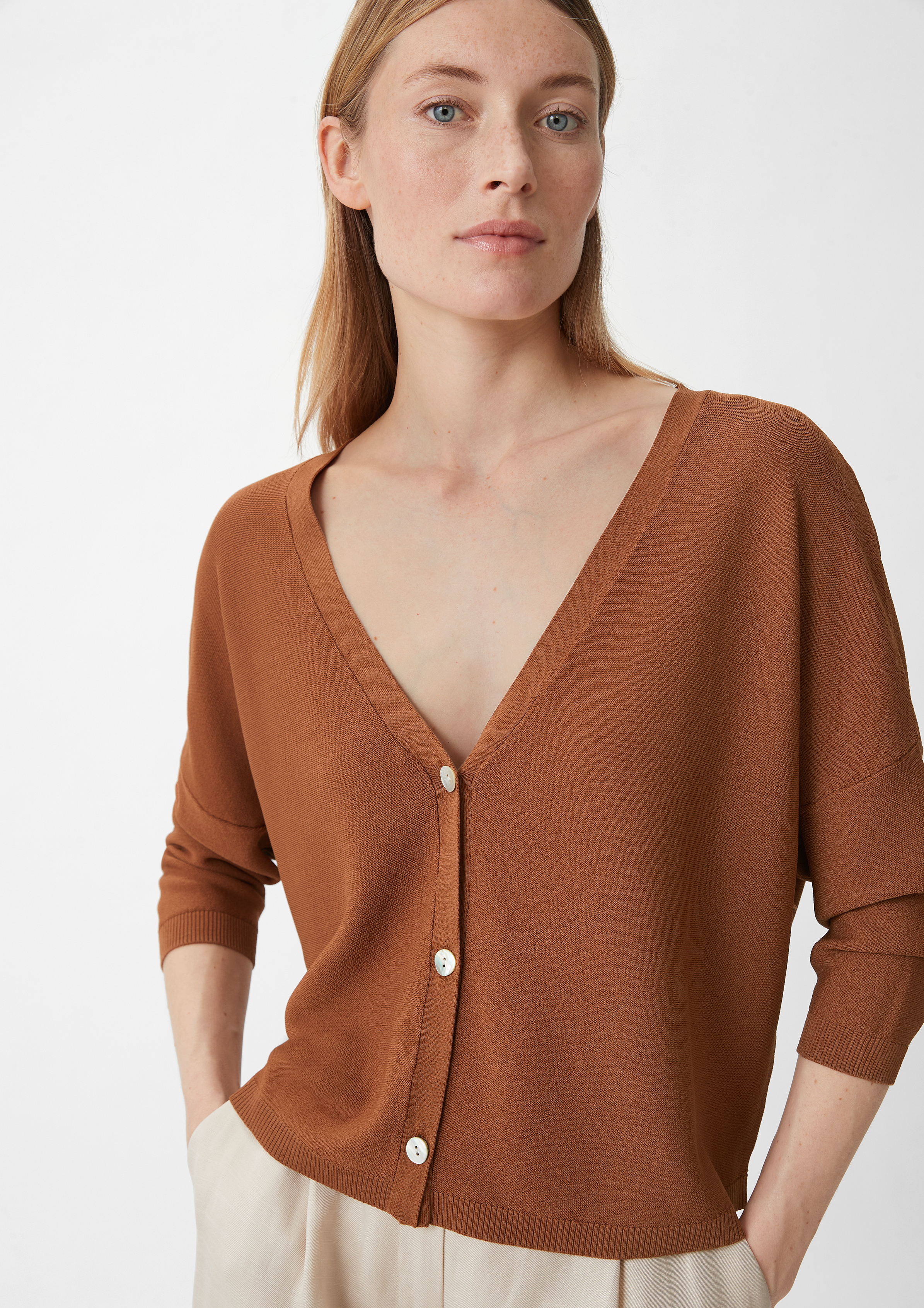 Cardigan im Relaxed Fit - zimt | Comma