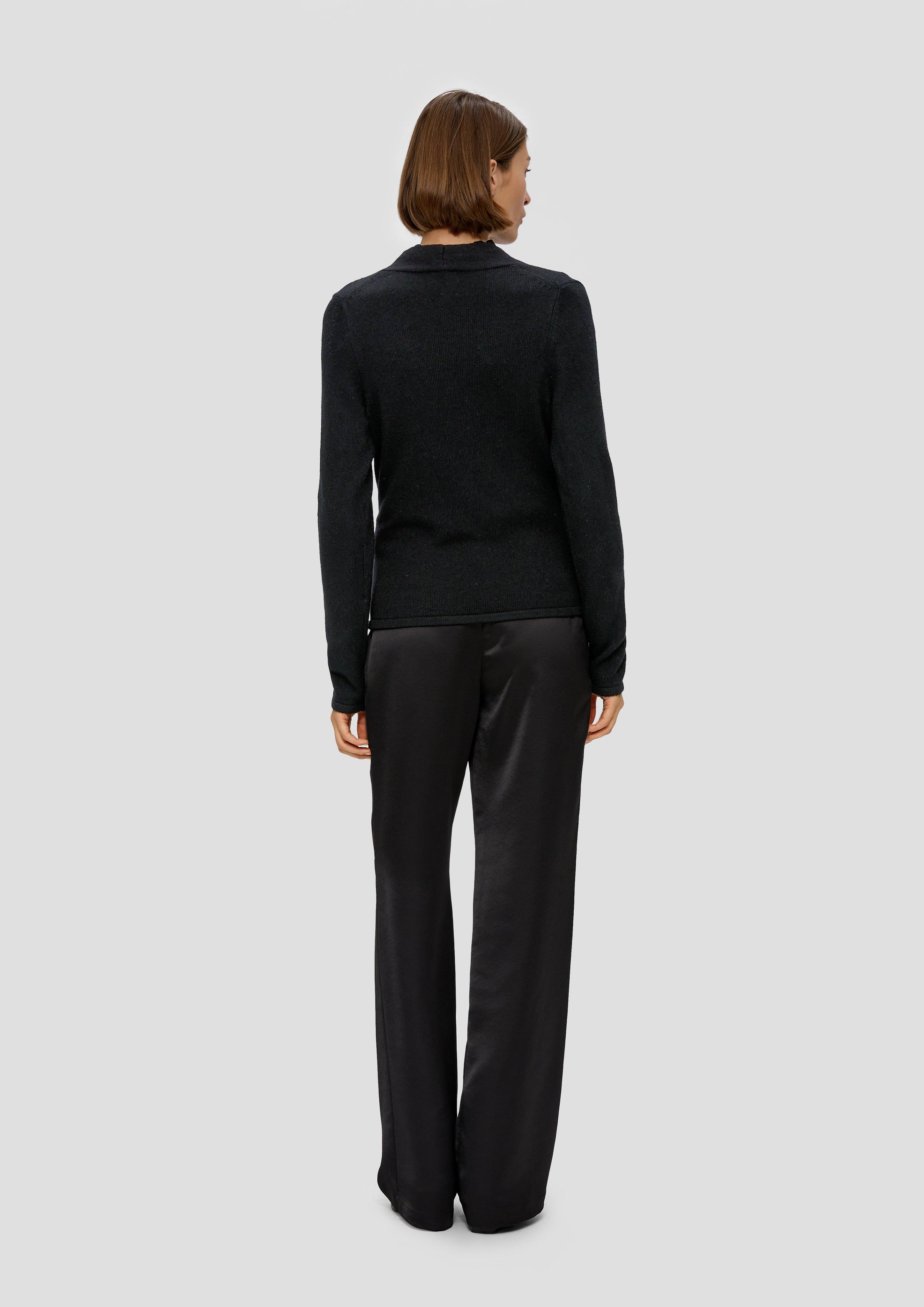 Knitted jumper in a wrap-over design - black | s.Oliver