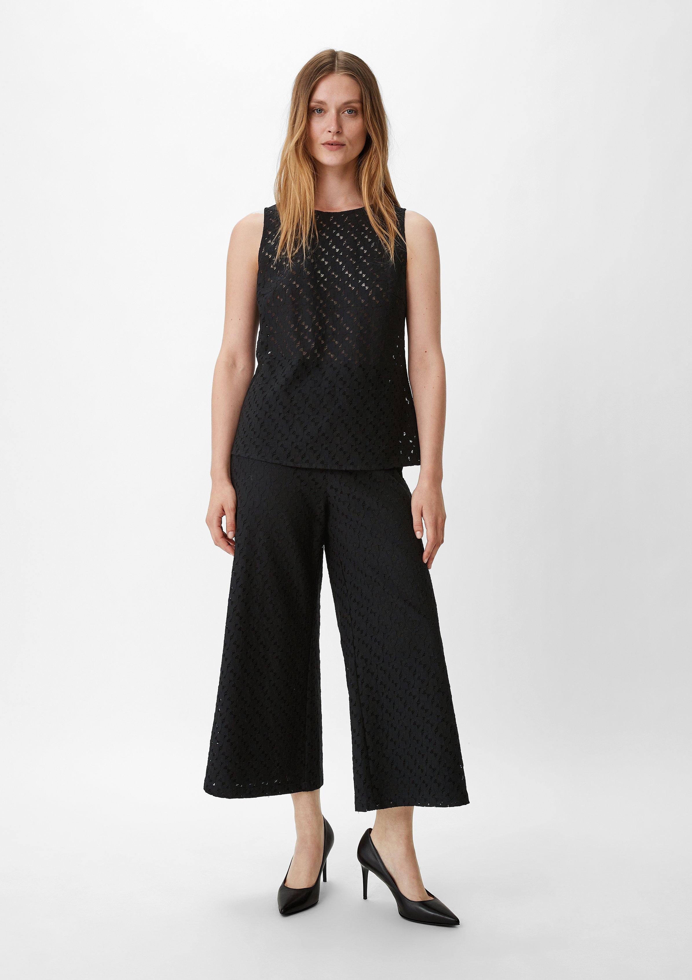 Top with an open-work pattern - black | Comma