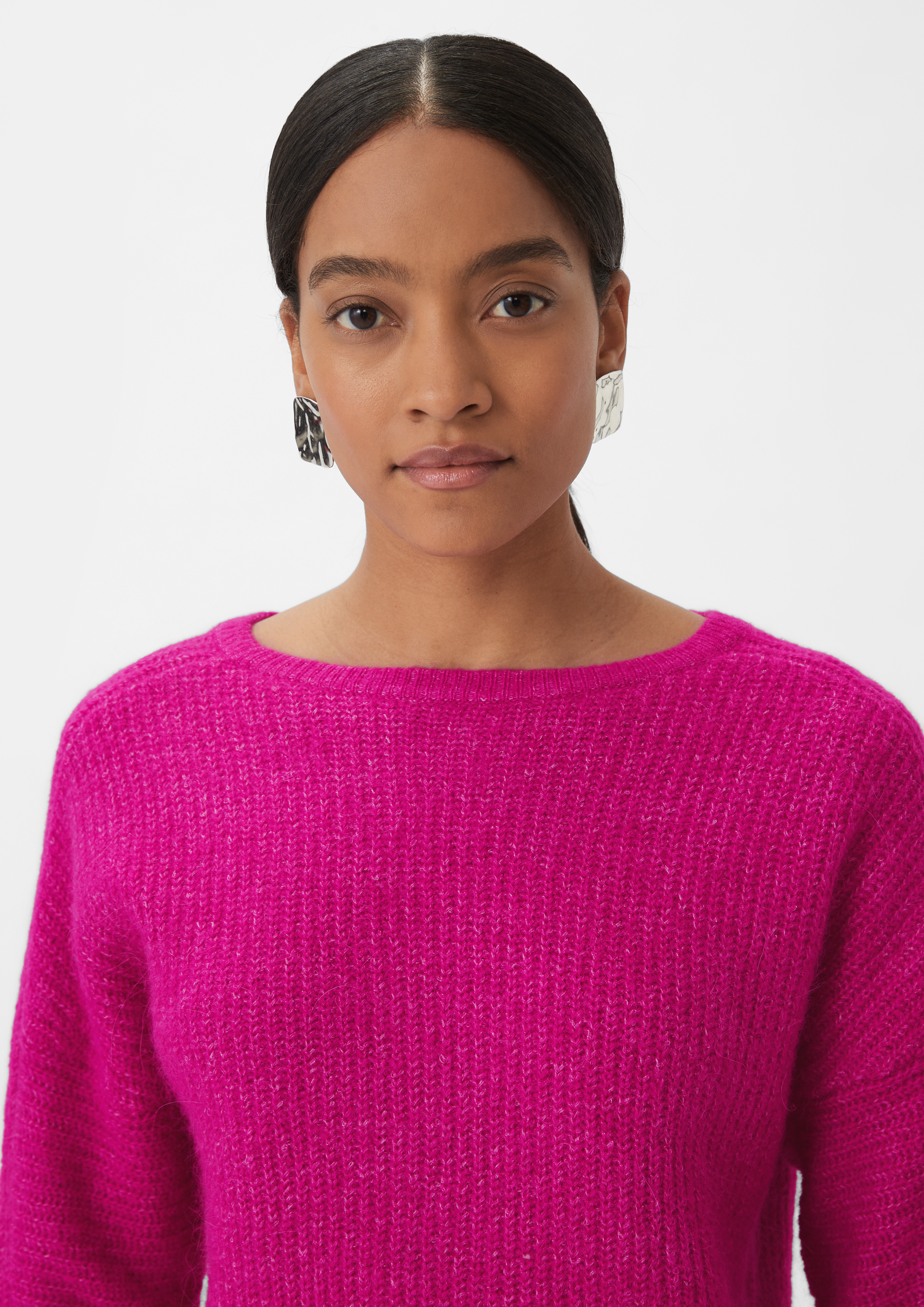 Strickpullover aus Alpakamix - pink | Comma