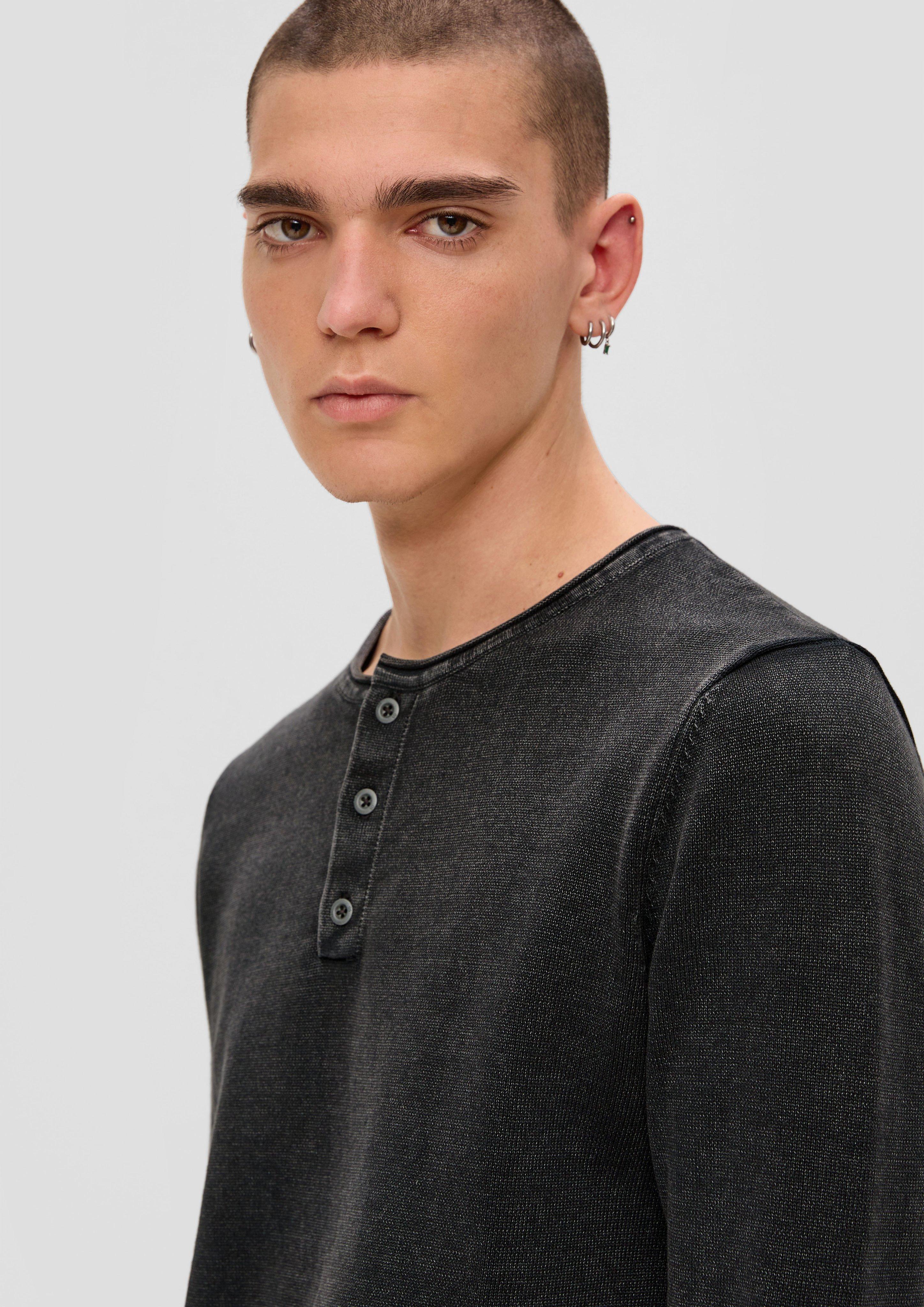 Longsleeve aus Feinstrick - dunkelgrau | s.Oliver
